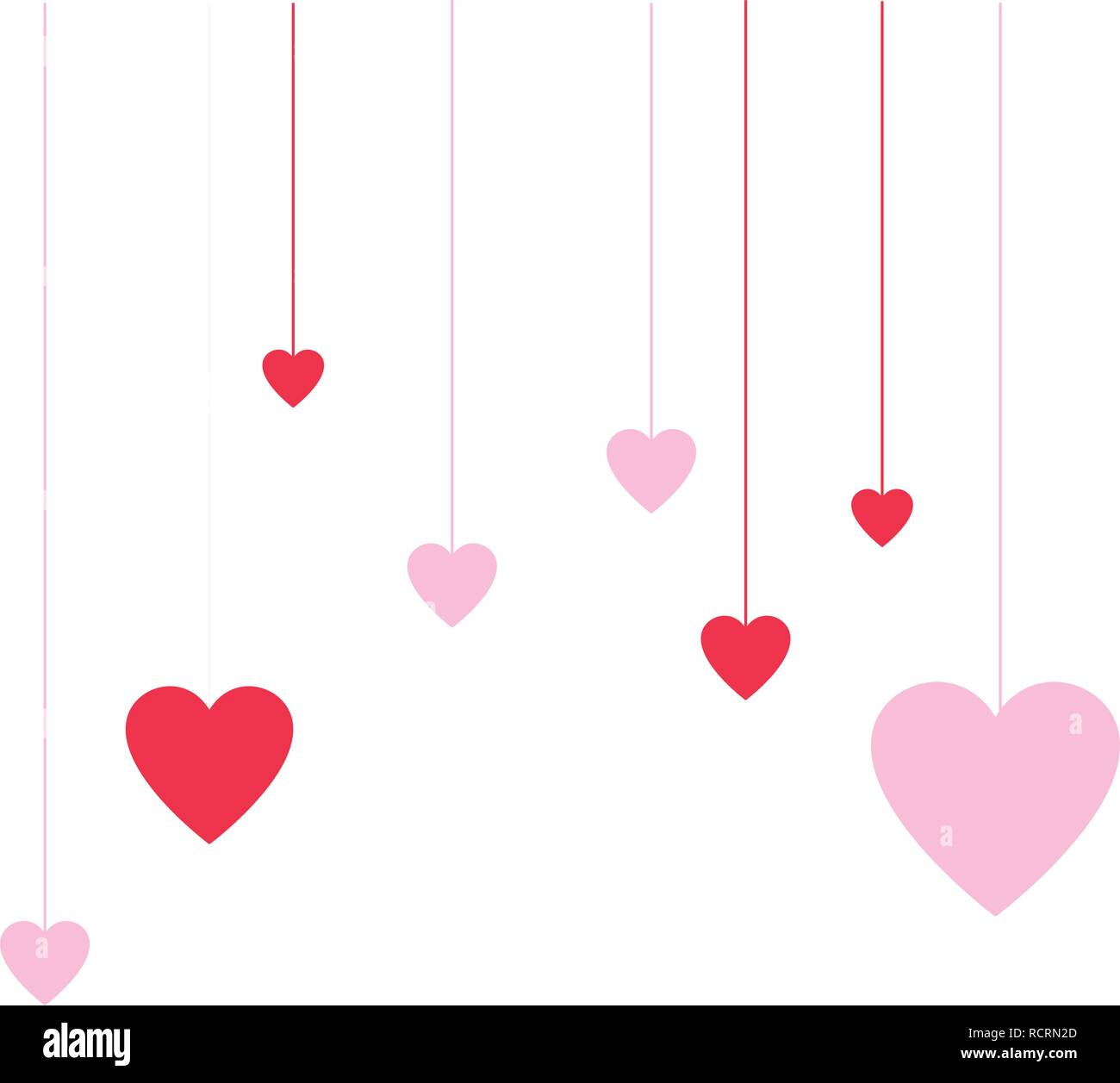 hanging hearts happy valentines day vector illustration Stock Vector ...