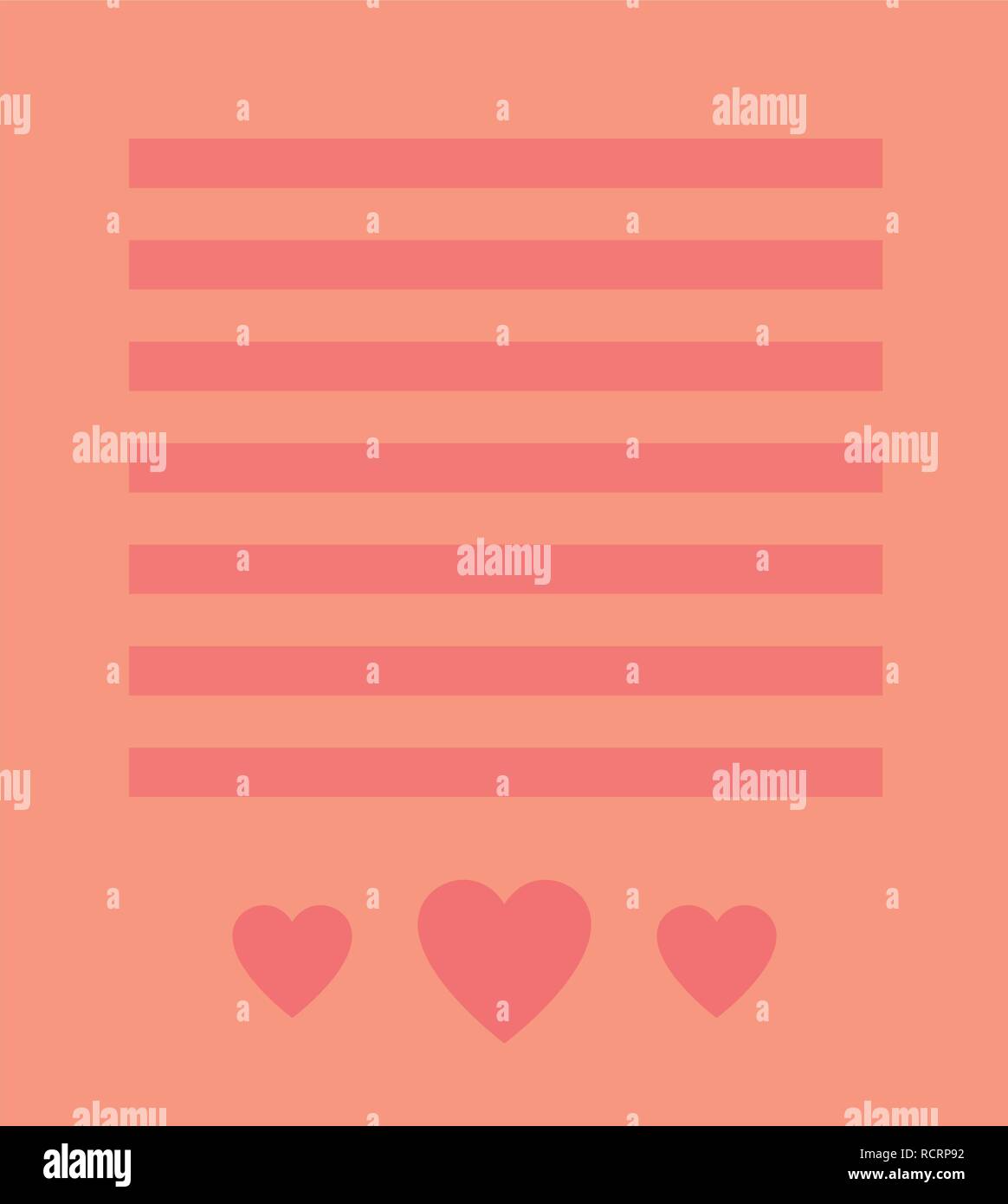 letter paper hearts happy valentines day vector illustration Stock ...