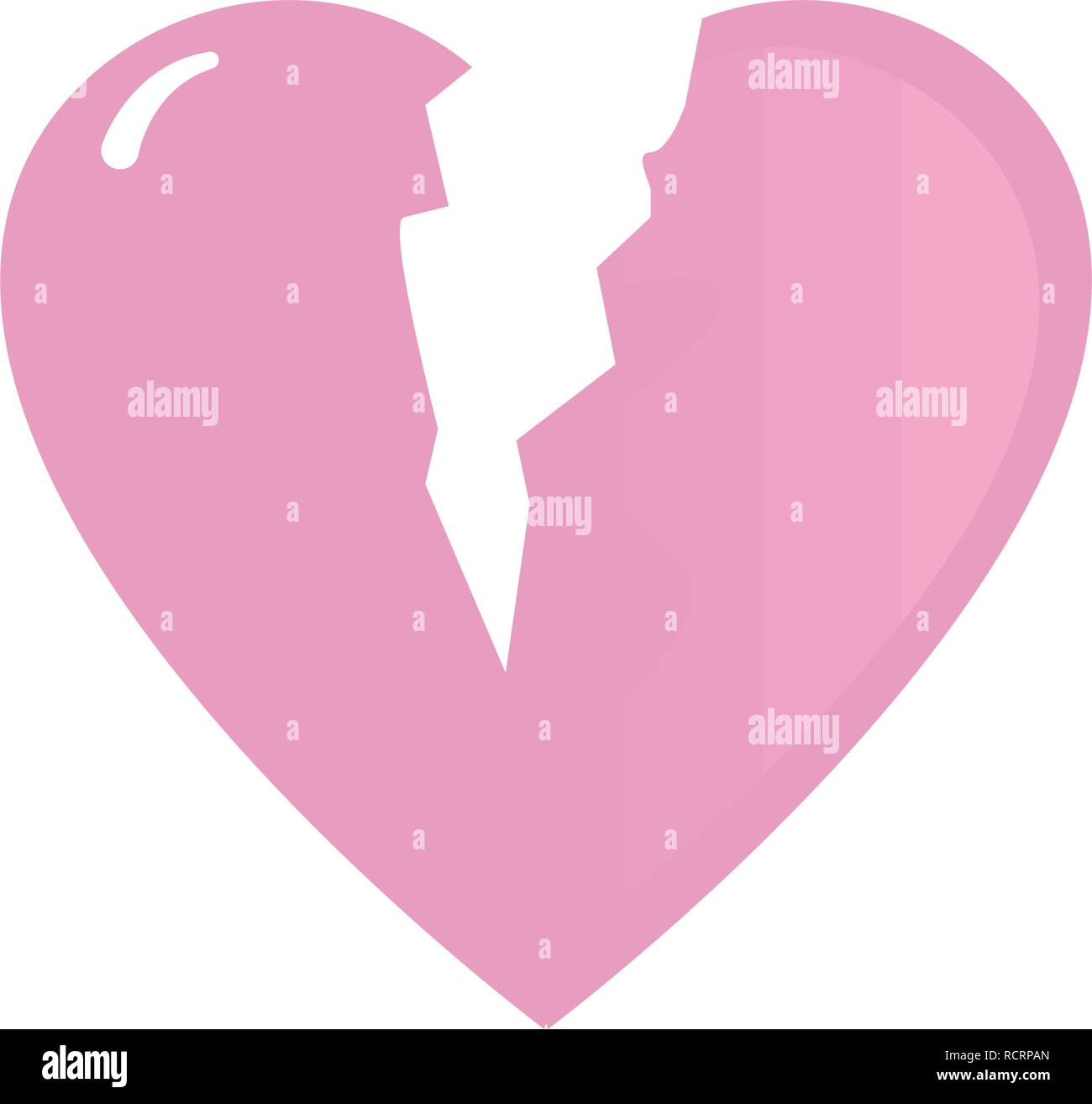 broken heart love happy valentines day vector illustration Stock Vector ...