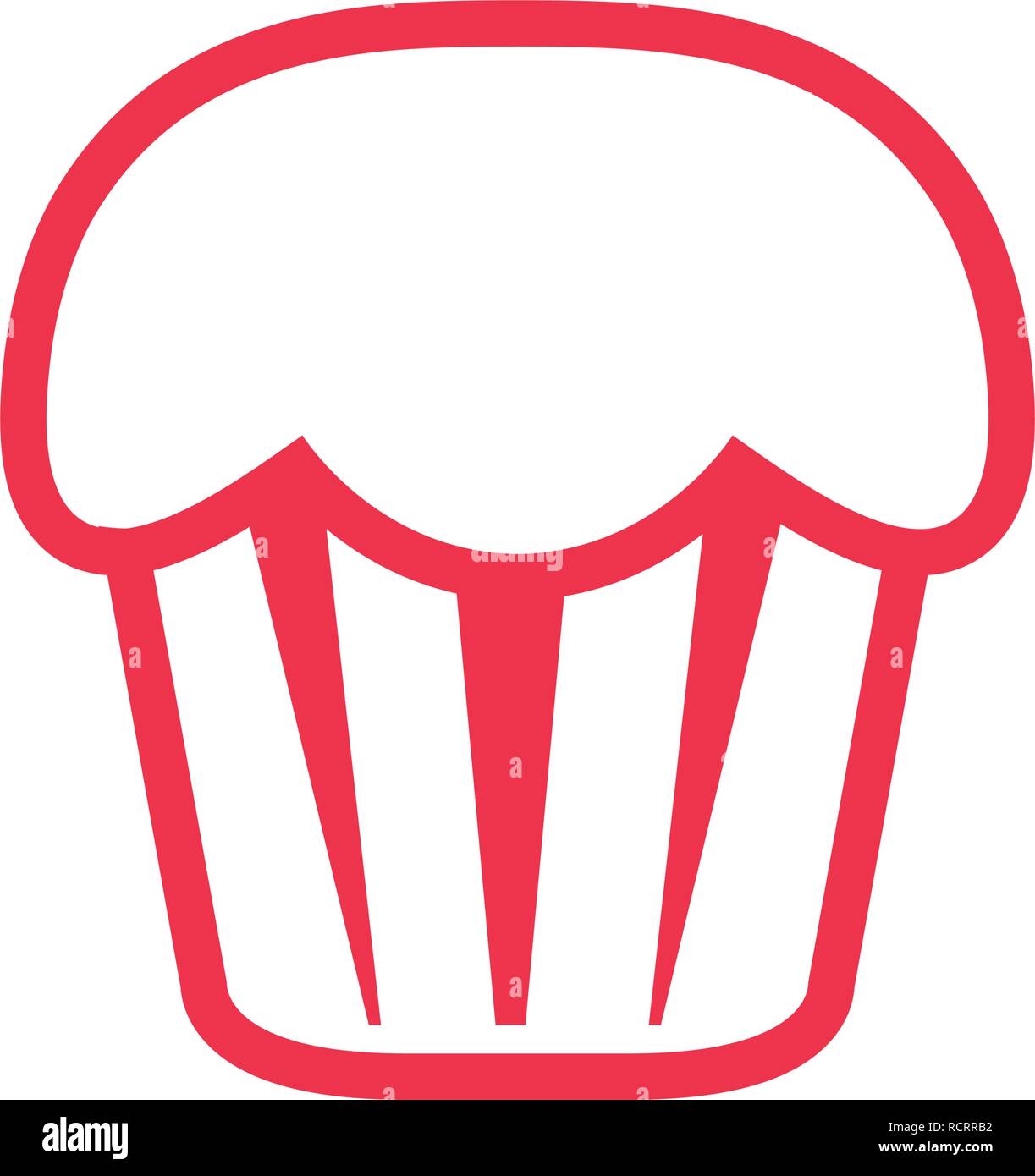 Sweet Cupcake Dessert On White Background Vector Illustration Stock