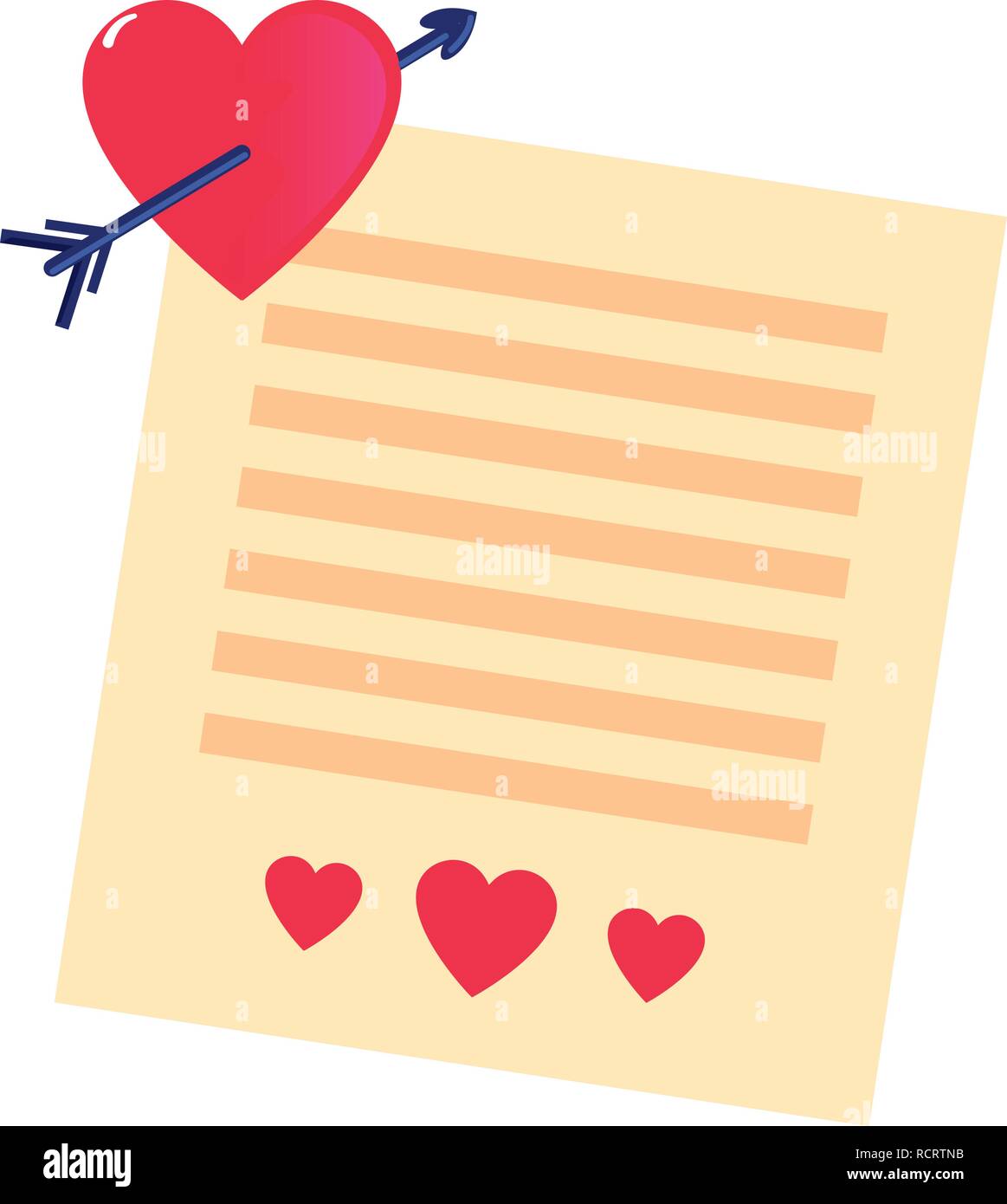 heart love letter happy valentines day vector illustration Stock Vector ...