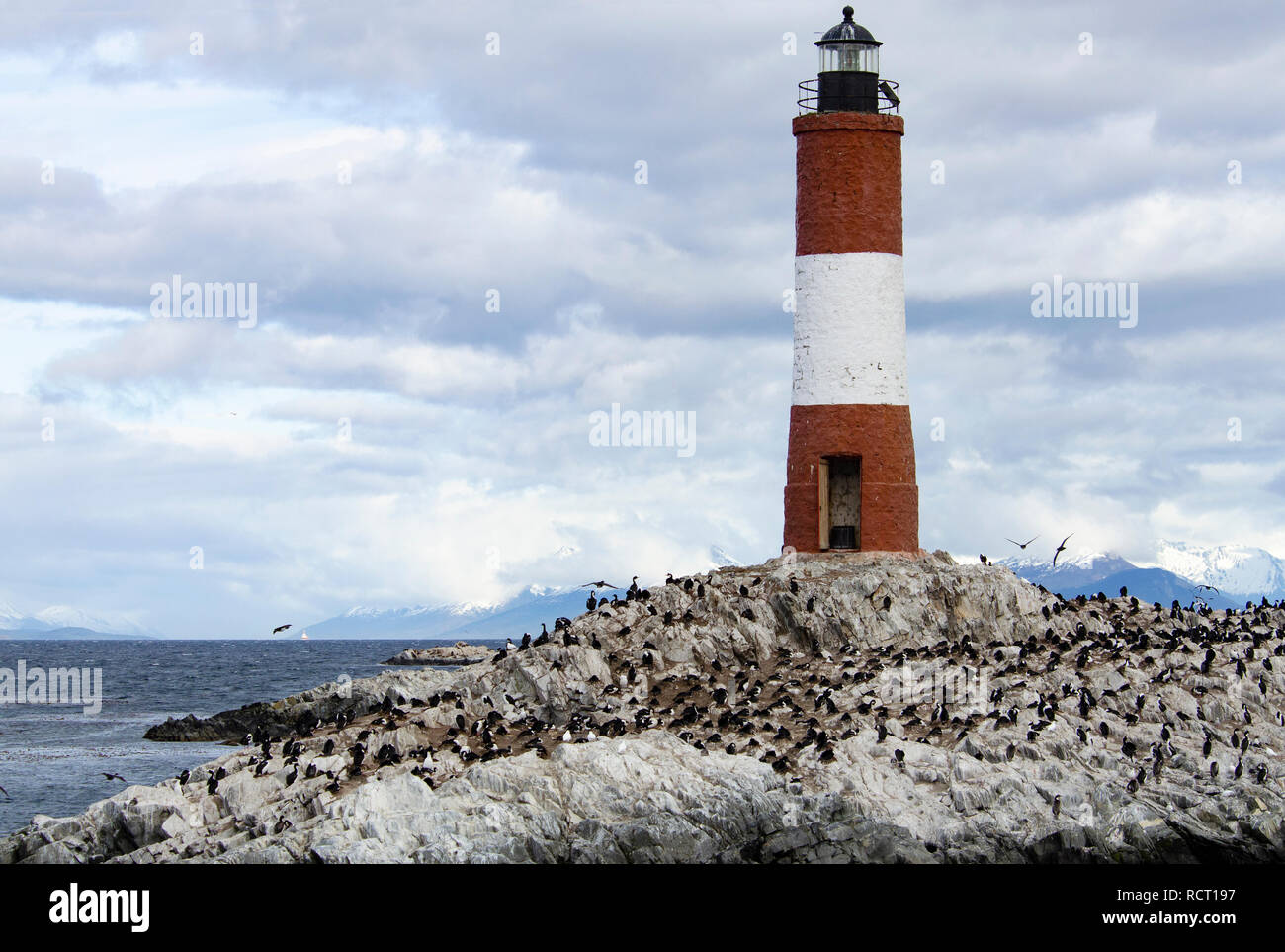 "Les éclaireurs" lighthouse in the Beagle Channel in Ushuaia, often ...