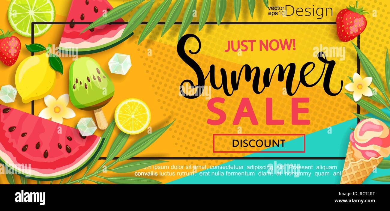 Super sale flyer with gourmet food to summer time such as ice cream ...