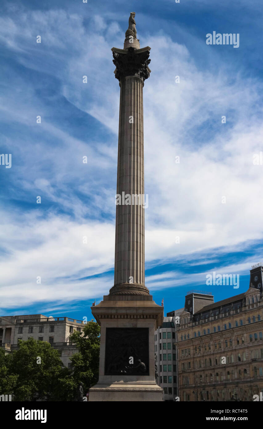 Nelson's Column at Trafalgar Square, London, UK Stock Photo - Alamy