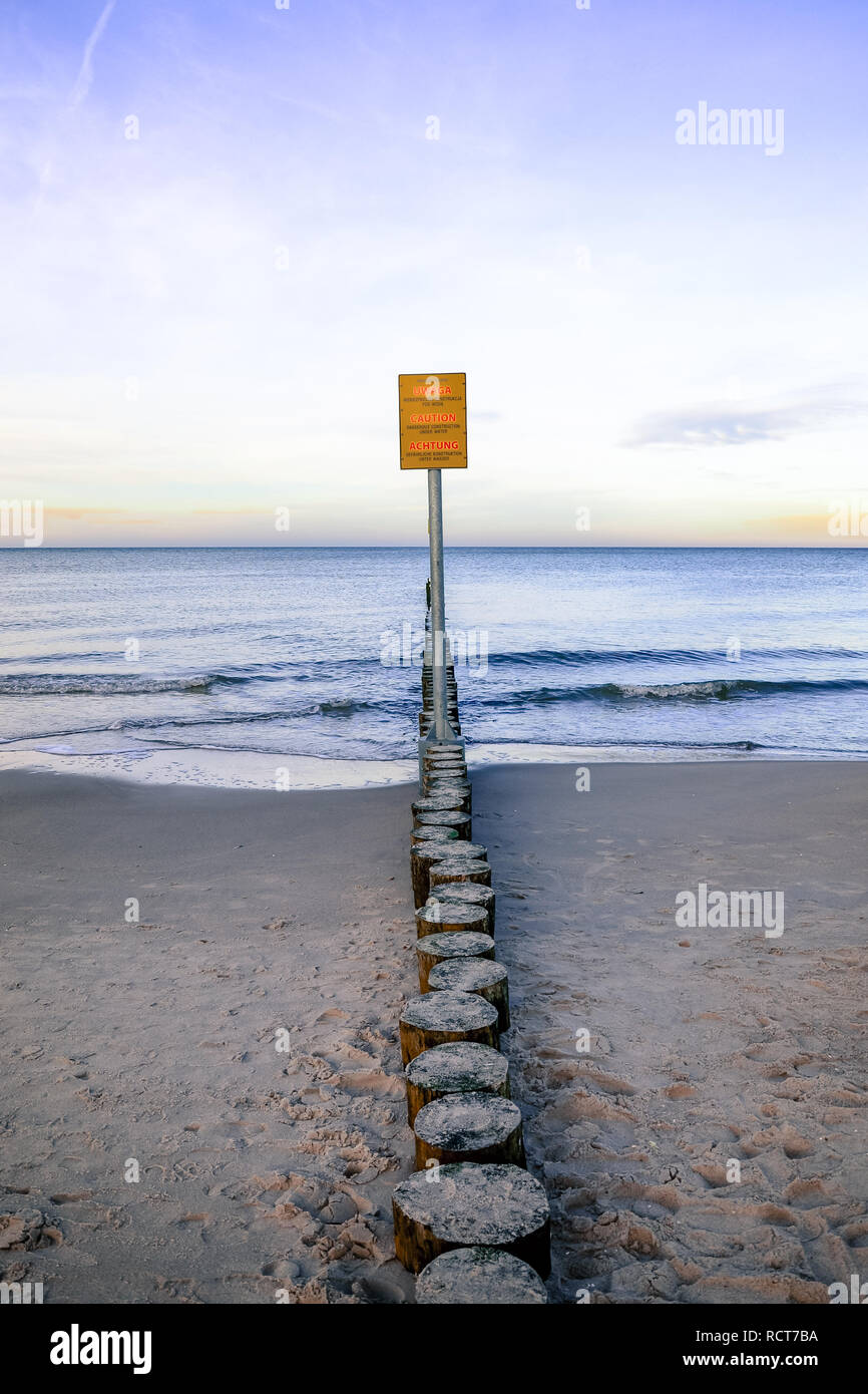 Wavebreaker - Baltic Sea wooden wavebreakers Stock Photo - Alamy