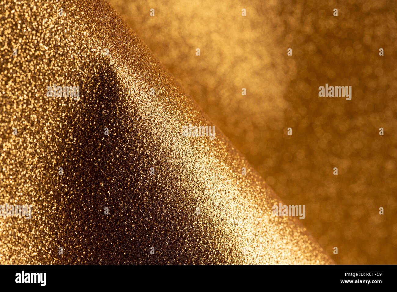 Detailed texture of glittering golden dust surface for christmas Stock ...