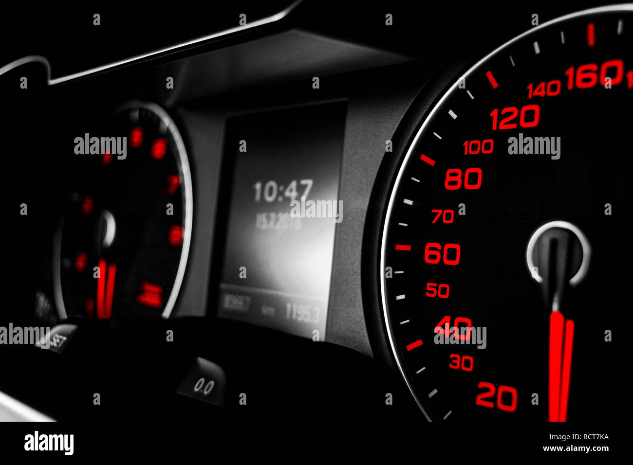 Close up shot of a speedometer in a car. Car dashboard. Dashboard ...