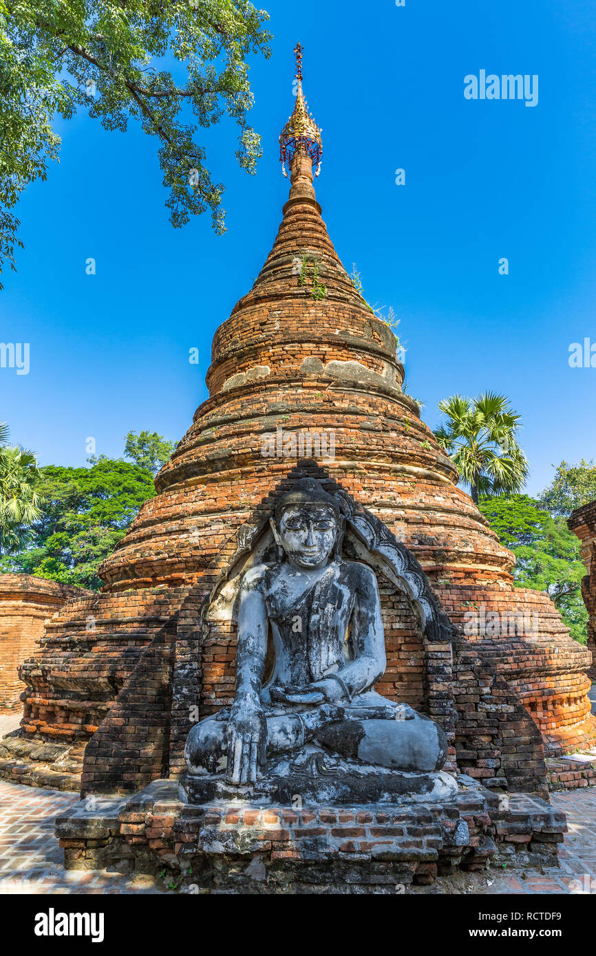 ruins of the ancient kingdom of Ava Amarapura Mandalay state Myanmar ...