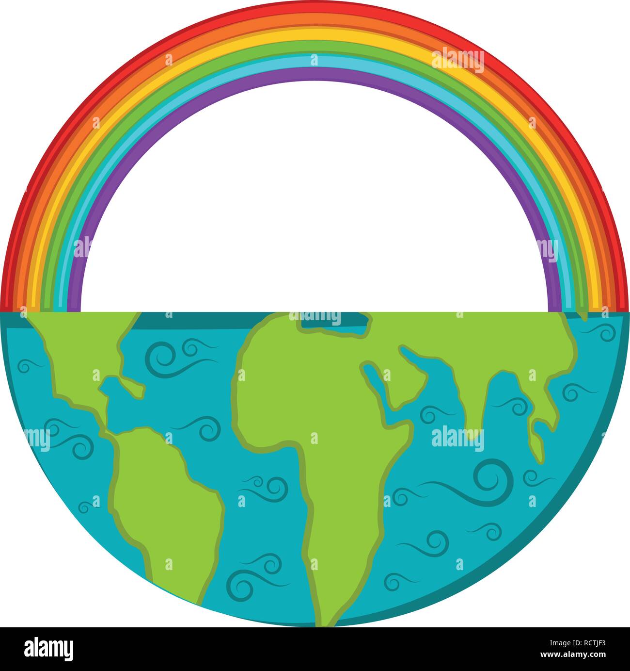 Rainbow planet earth Stock Vector Images - Alamy