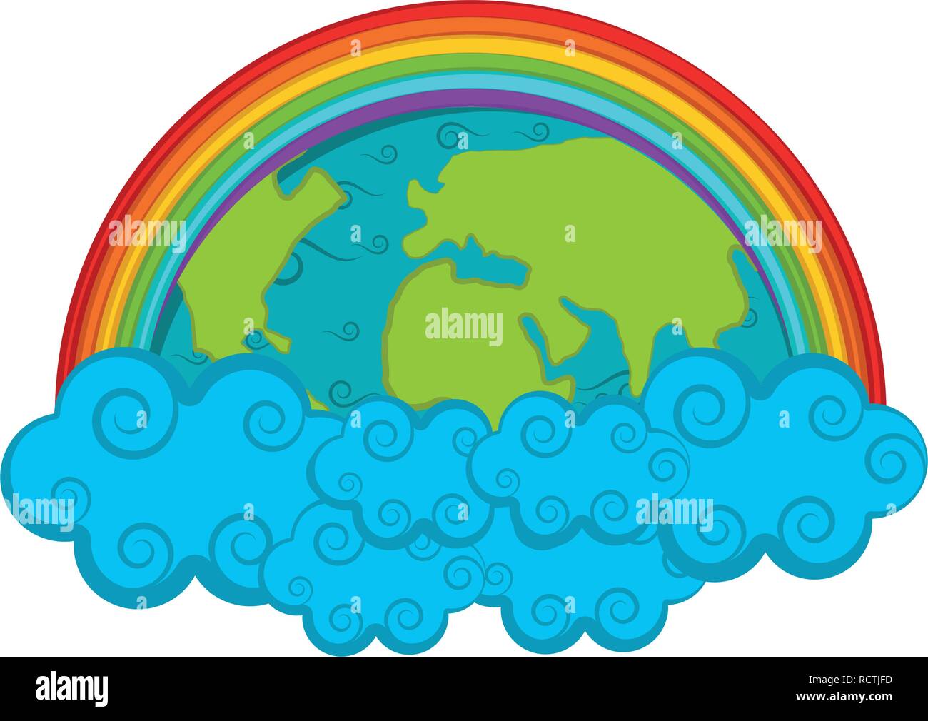 World with a rainbow Stock Vector Images - Alamy