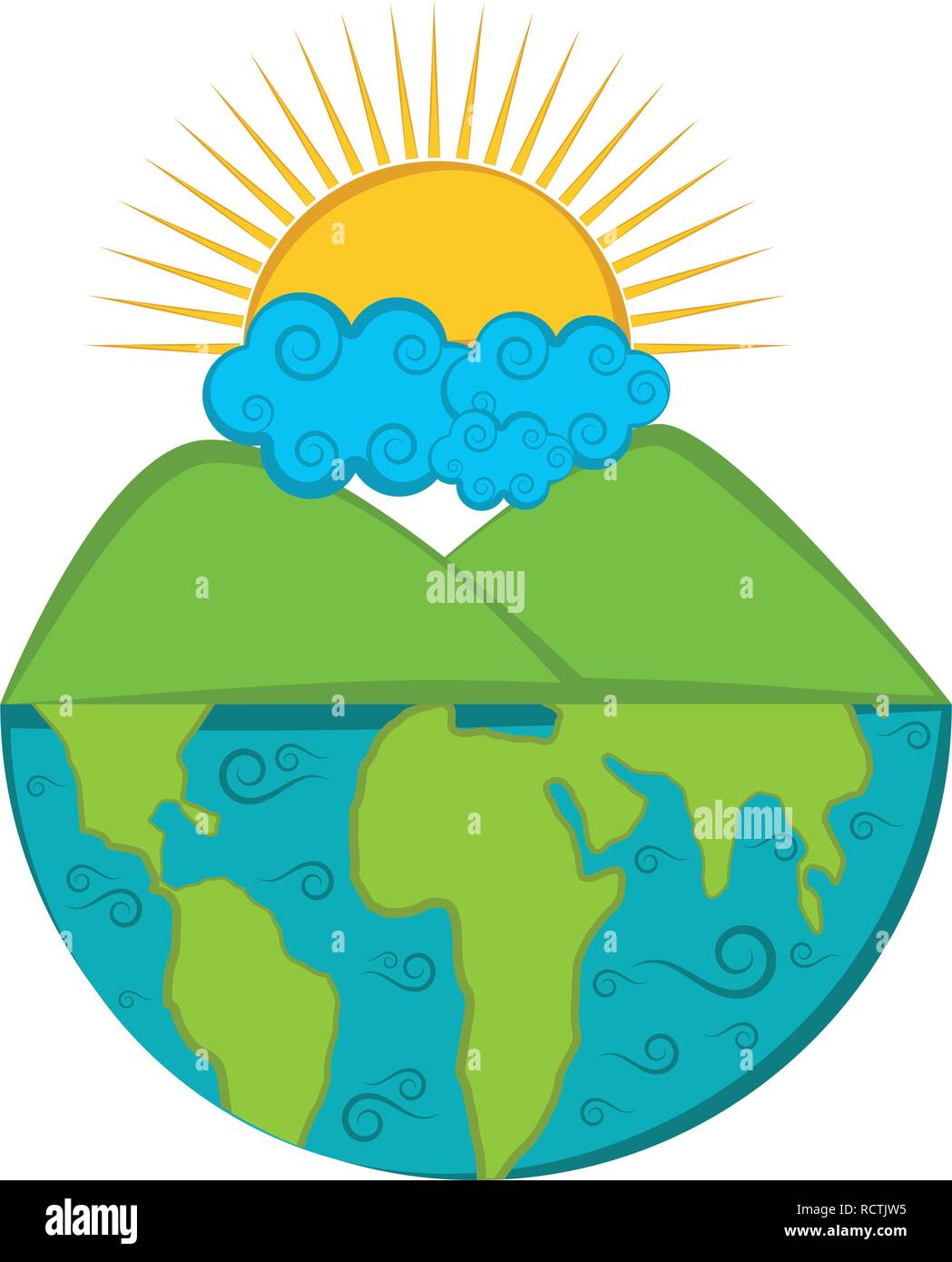 Nature landscape on a half earth Stock Vector Image & Art - Alamy