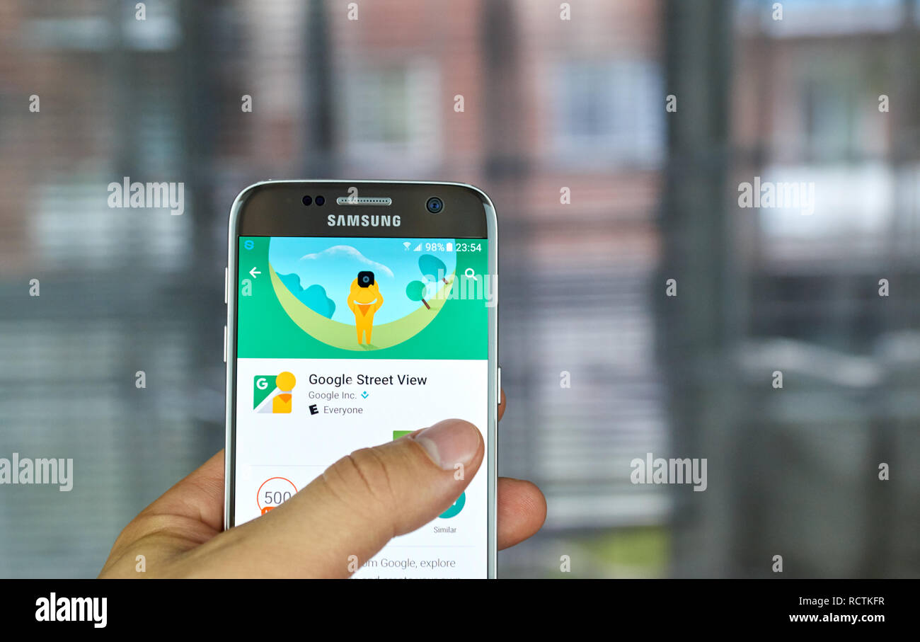 MONTREAL, CANADA - JUNE 23, 2016 : Google Street View app is a ...
