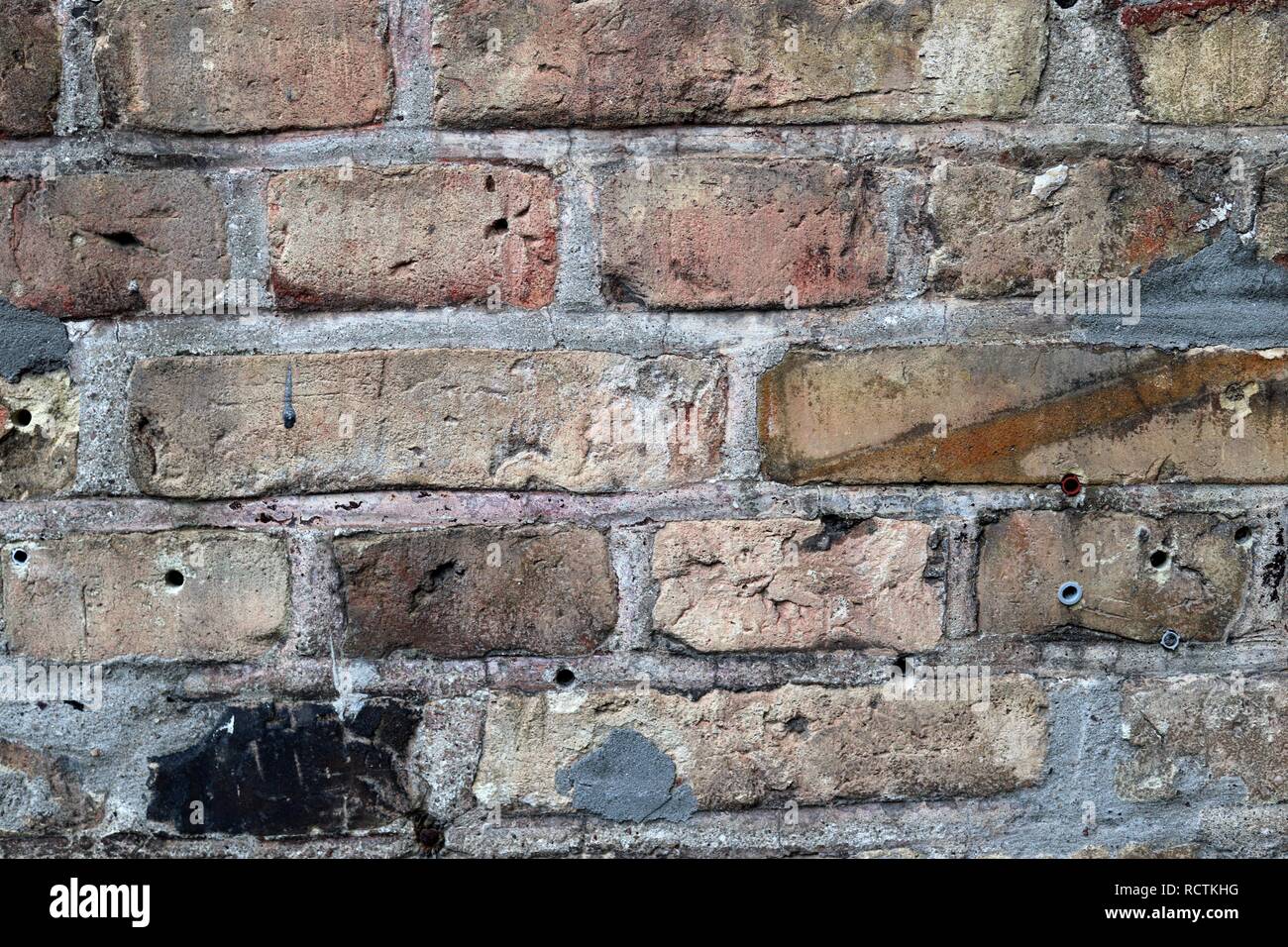 Close up surface of old weathered and vintage brick walls in high ...