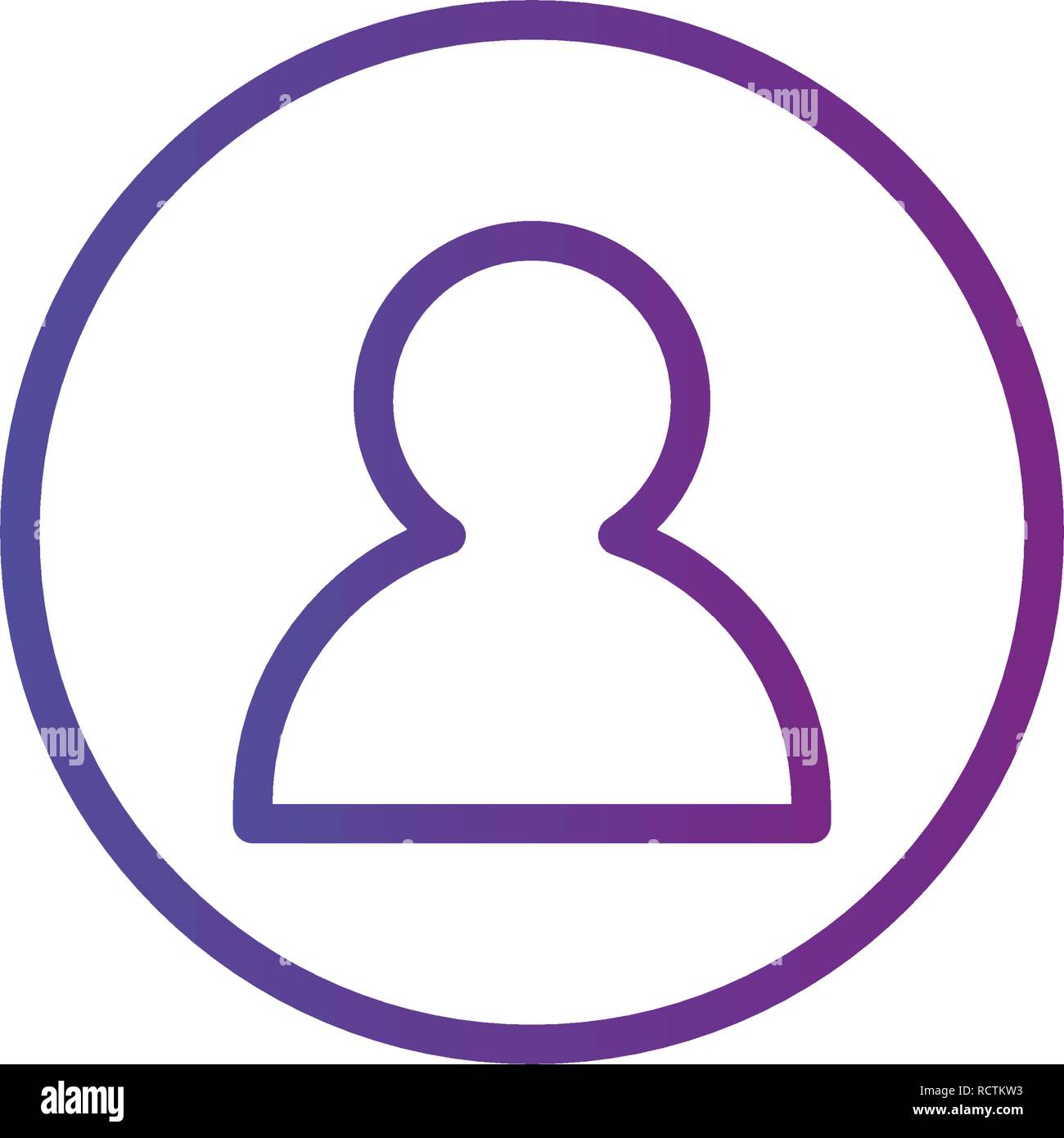 Purple Linear outline Person icon, User icon vector illustration ...