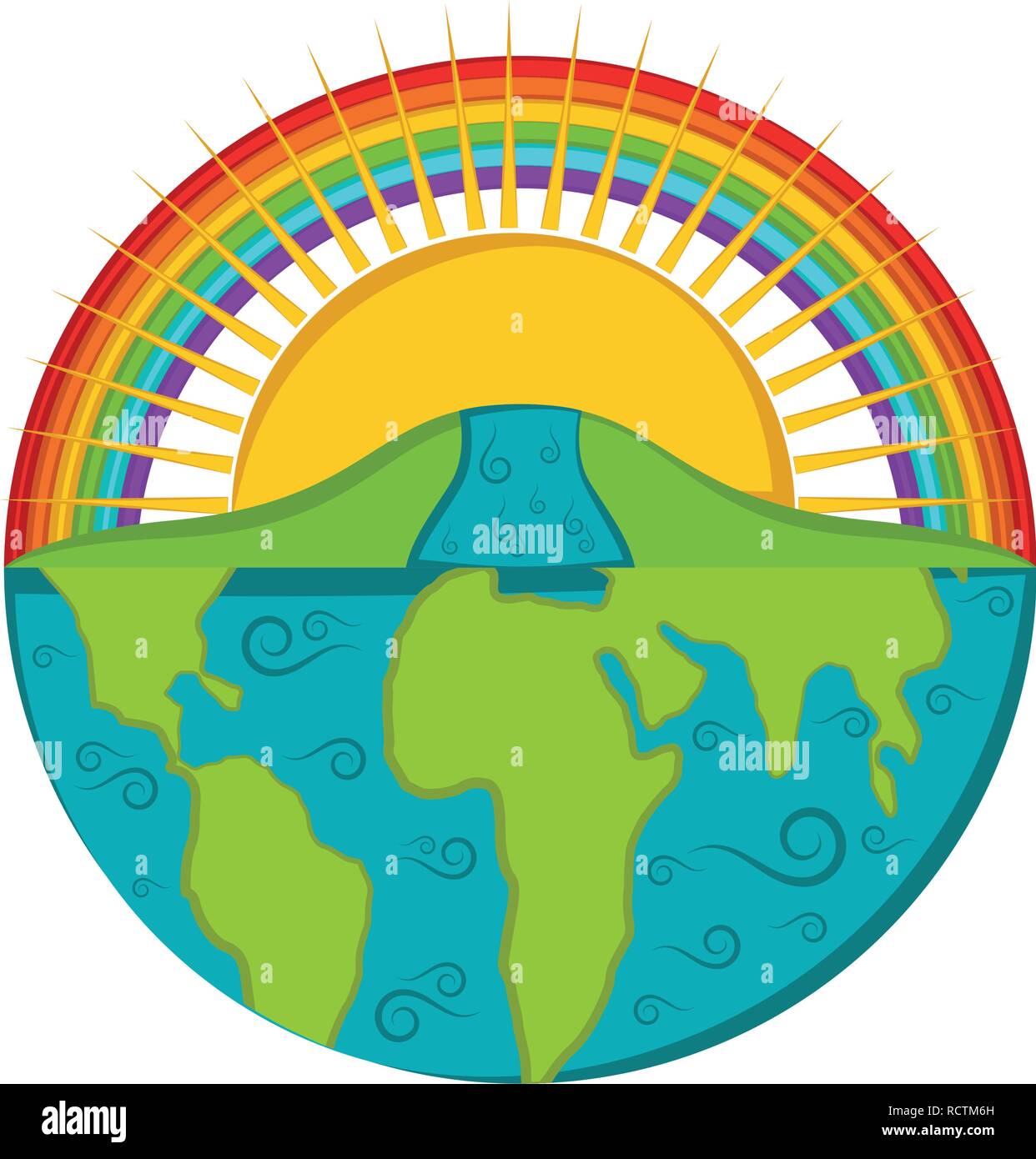 Nature landscape on a half earth Stock Vector Image & Art - Alamy