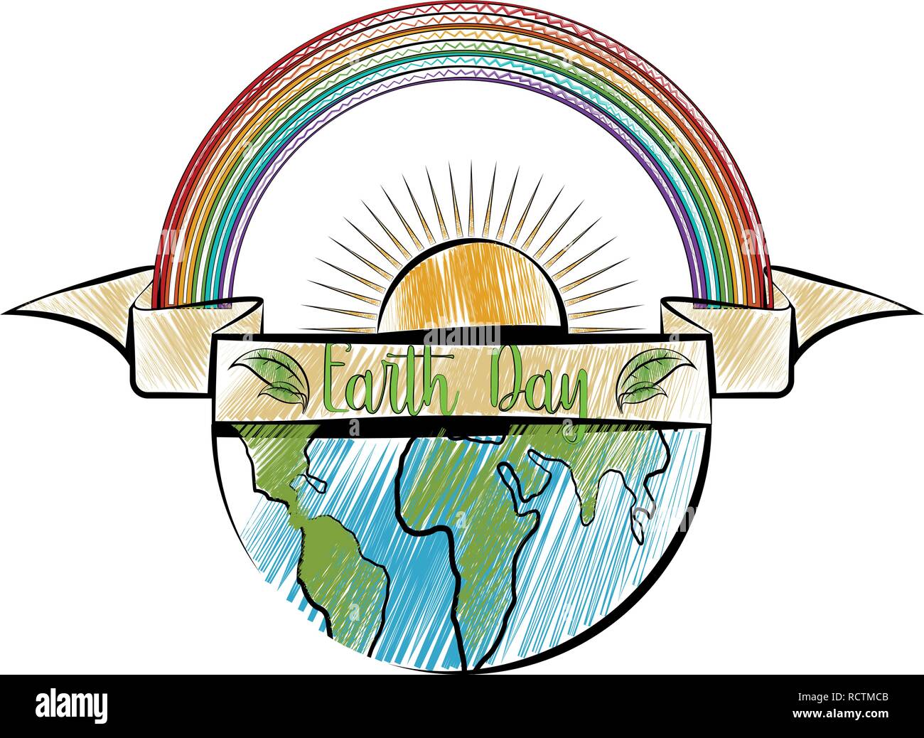 Sketch of an earth day label Stock Vector Image & Art - Alamy