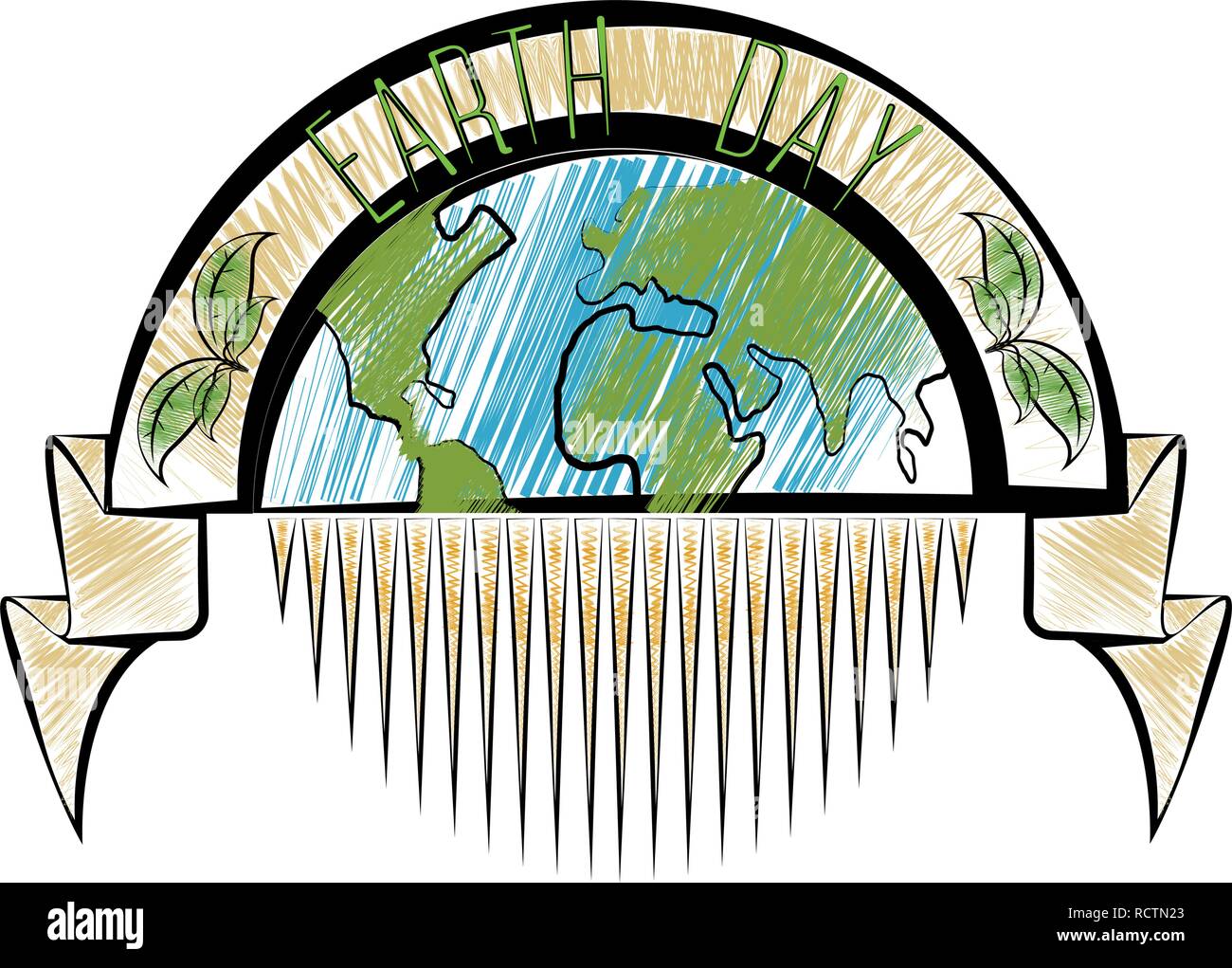 Sketch of an earth day label Stock Vector Image & Art - Alamy