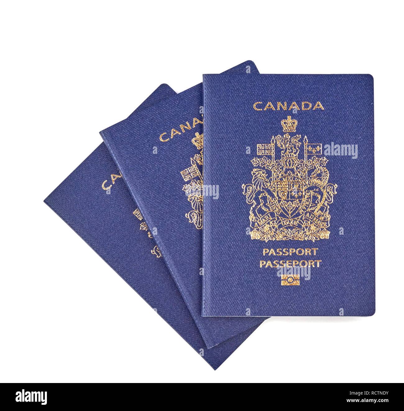 Canadian passports close-up and isolated over white background Stock ...