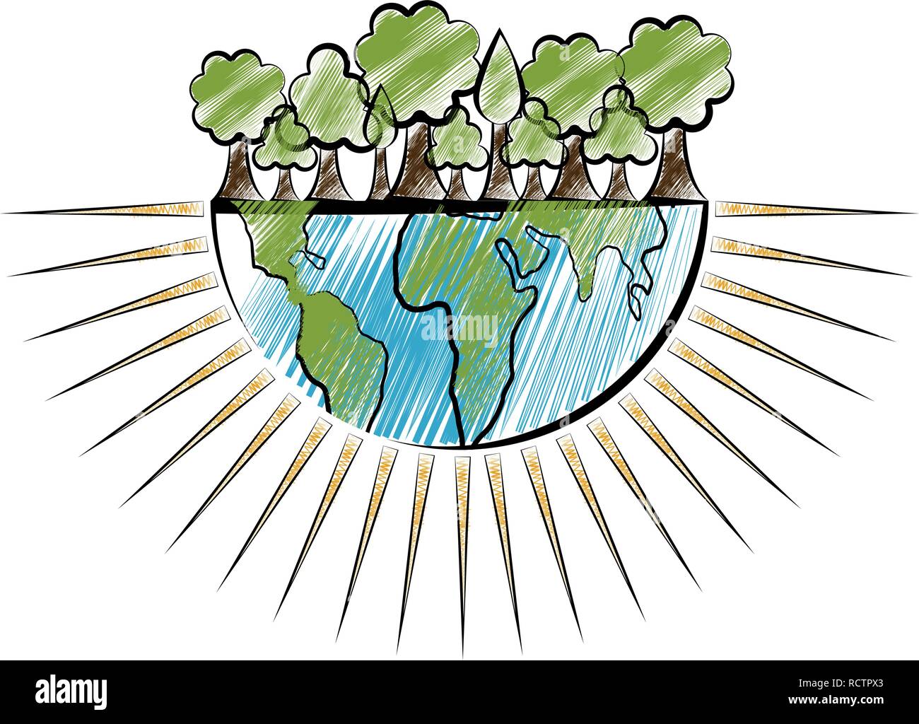 Save a trees Stock Vector Images - Alamy