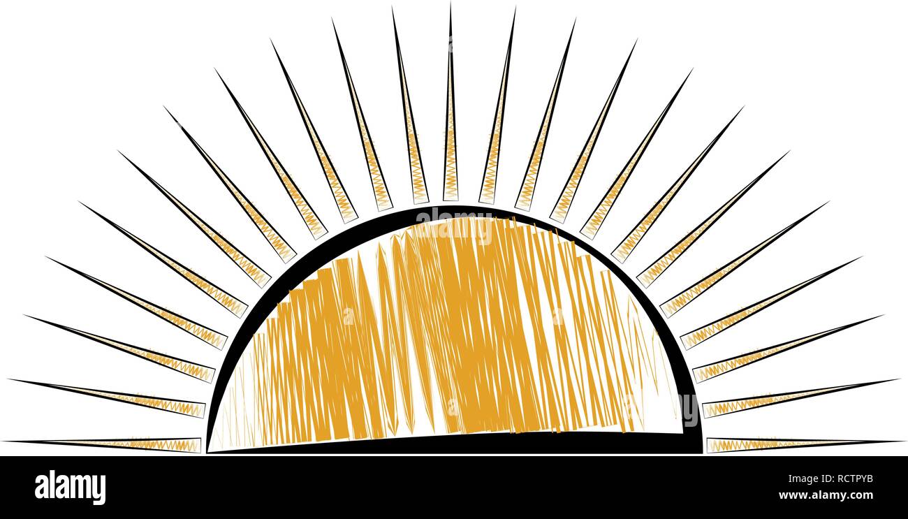 Orange half sun Stock Vector Images - Alamy