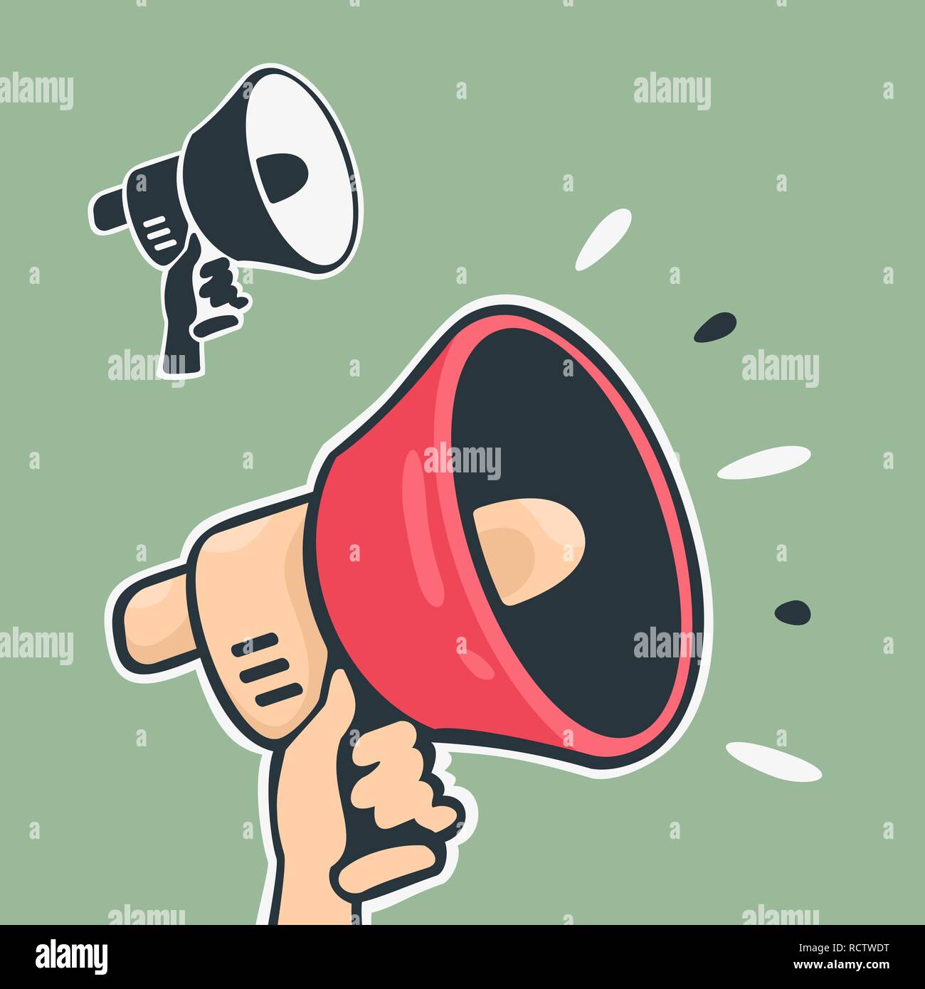 Megaphone symbol in hand Stock Vector Images - Alamy