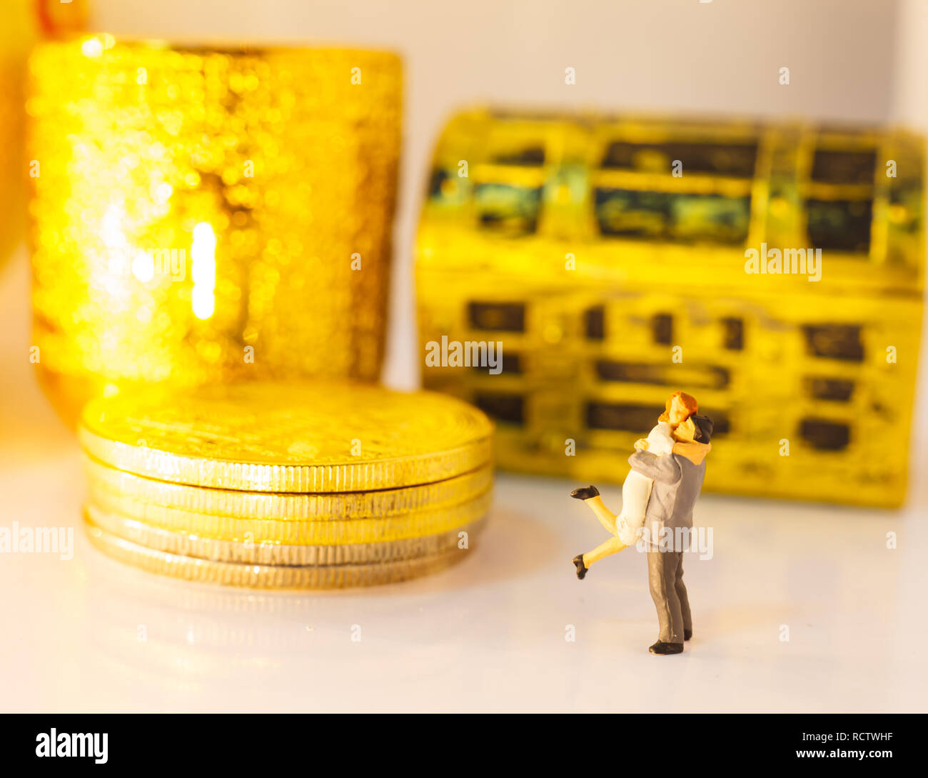 happy couple doing business investment successfully (stock, money ...