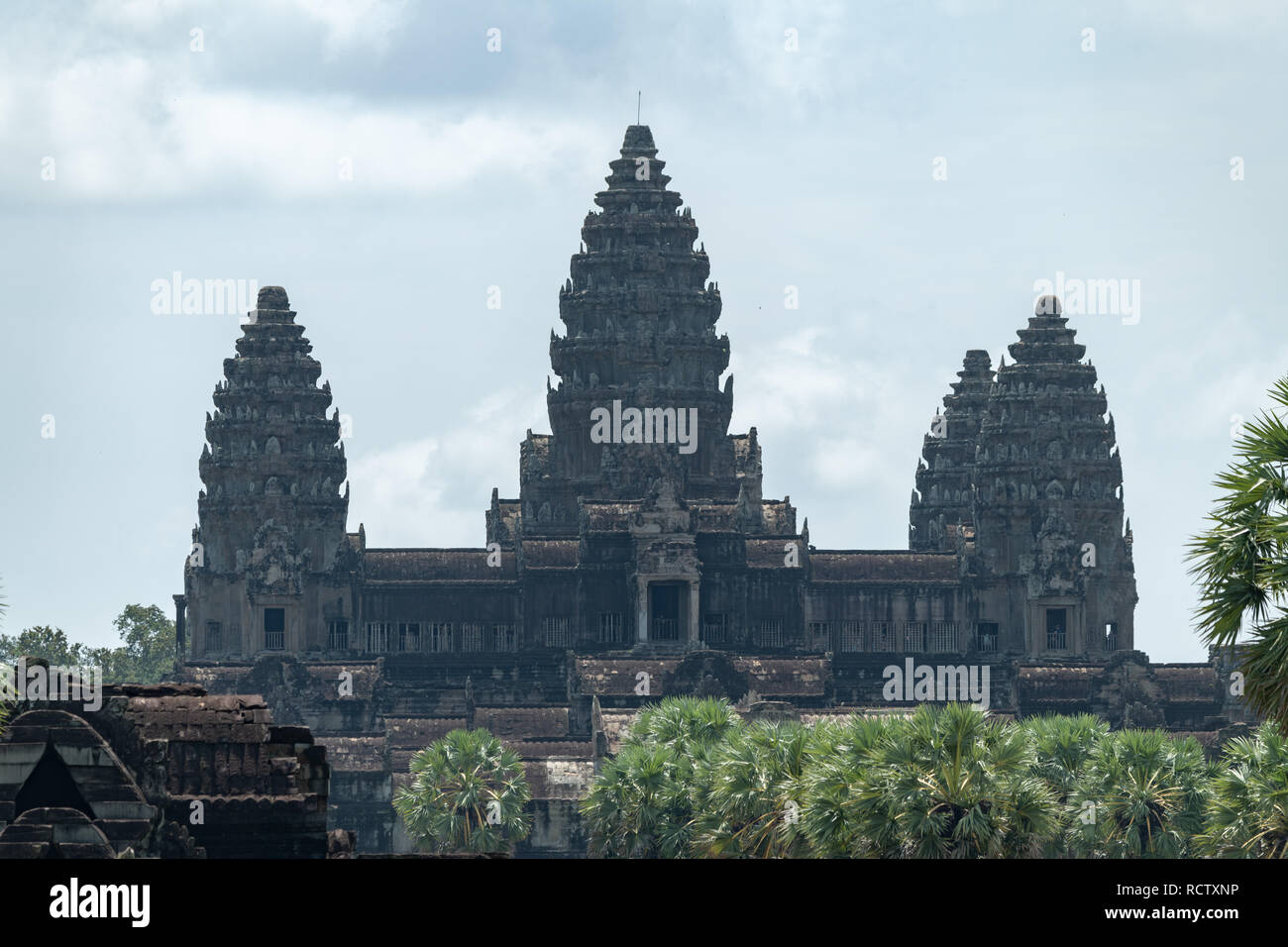 Main three towers of Angkor Wat temple Stock Photo - Alamy
