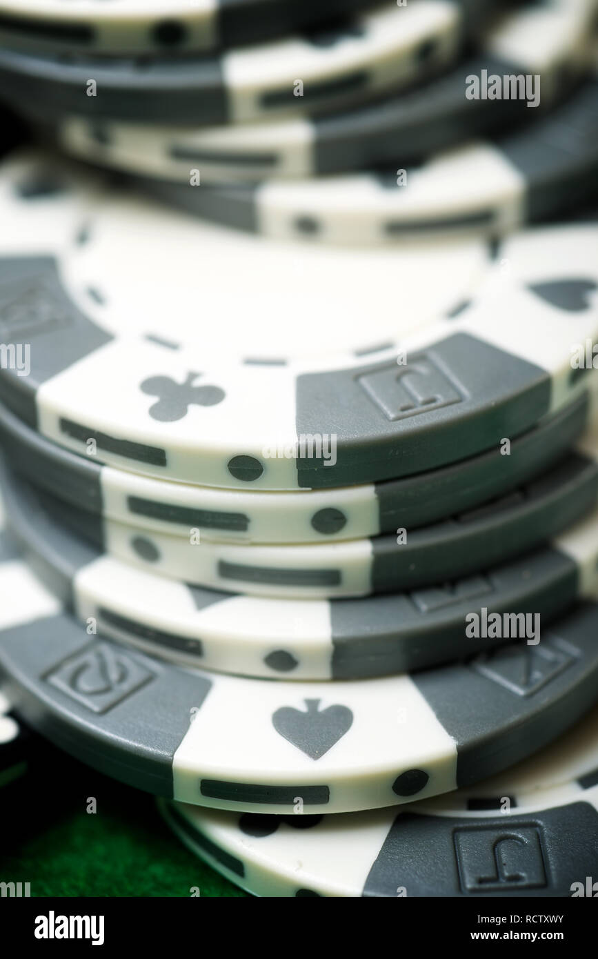 view of a gaming table with green mat Stock Photo - Alamy
