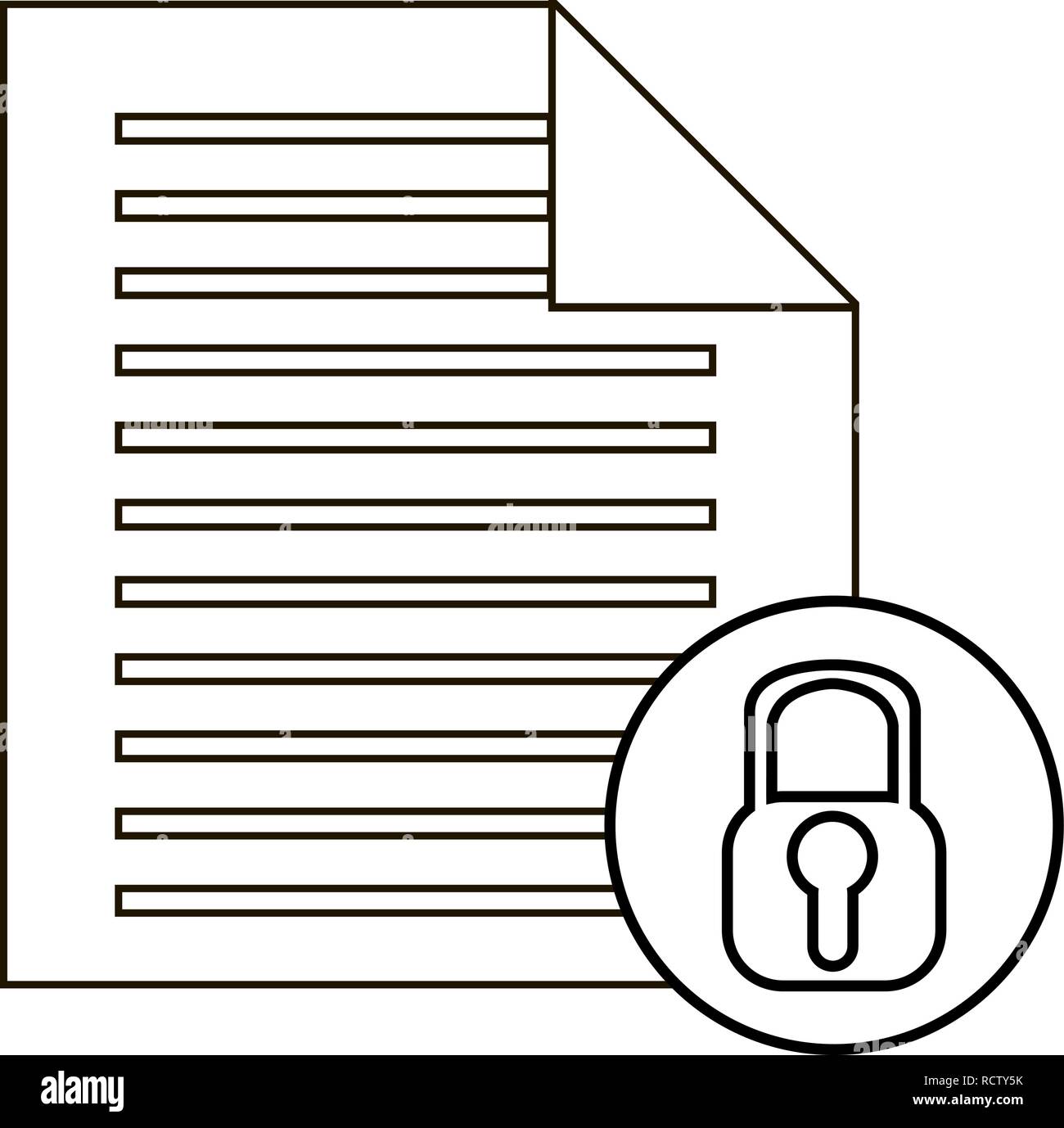 Document lock flat icon. File format icon. Extension. Document file ...