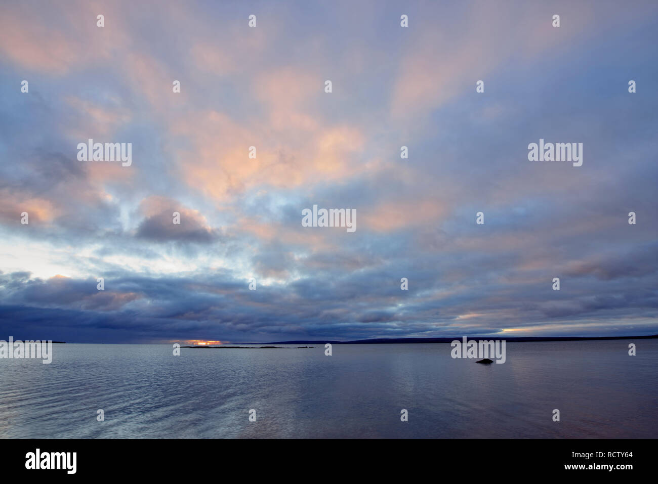Sunrise skies over Ennadai Lake, Arctic Haven Lodge, Ennadai Lake ...