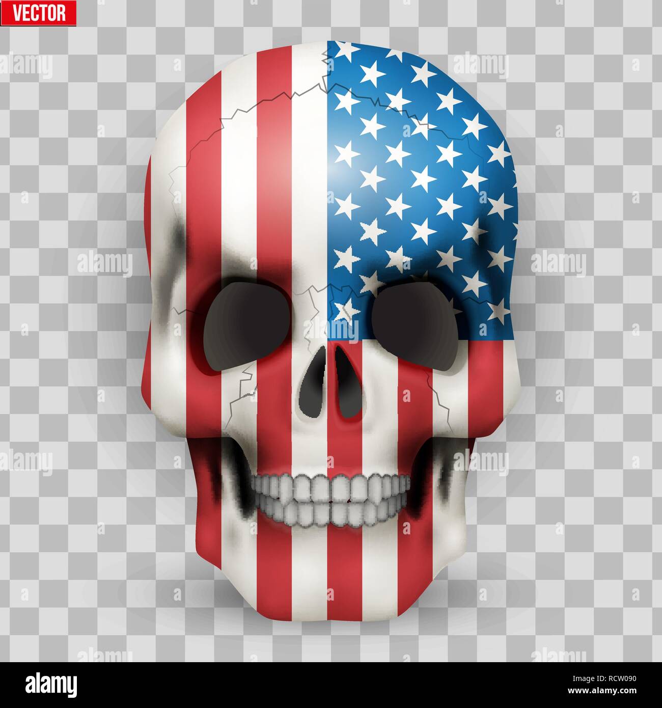 Skull with USA flag Stock Vector Image & Art - Alamy