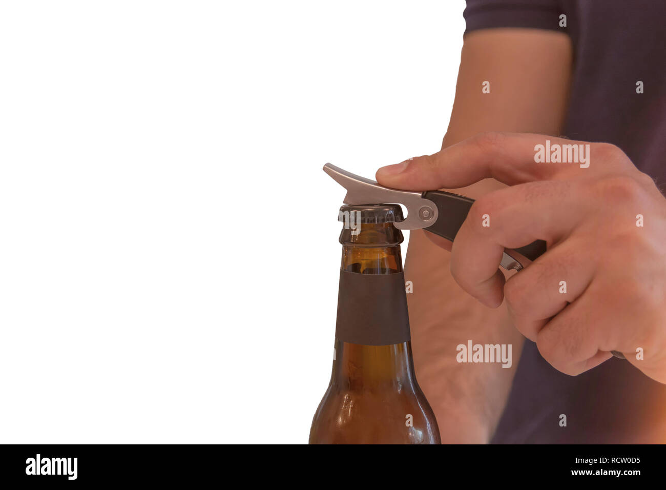 Hand opening bottle beer hi-res stock photography and images - Alamy