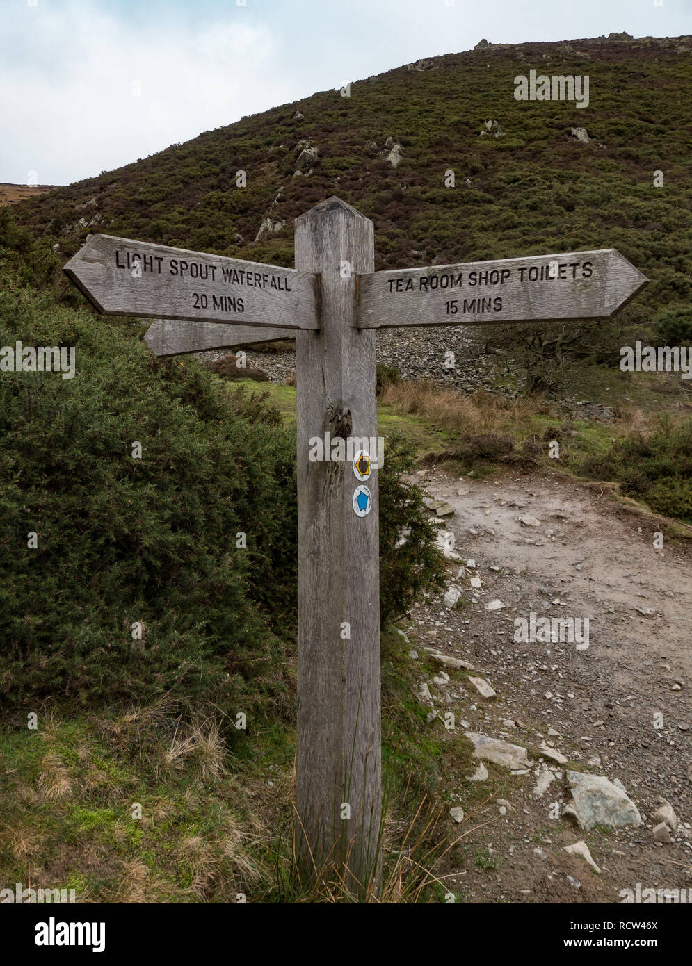 Footpath Sign. Carding Mill Valley. Long Mynd. Shropshire. British ...
