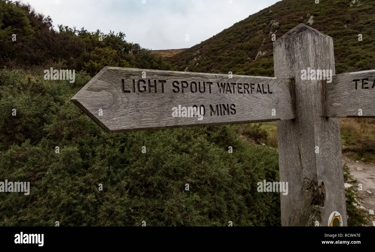 Footpath Sign. Carding Mill Valley. Long Mynd. Shropshire. British ...