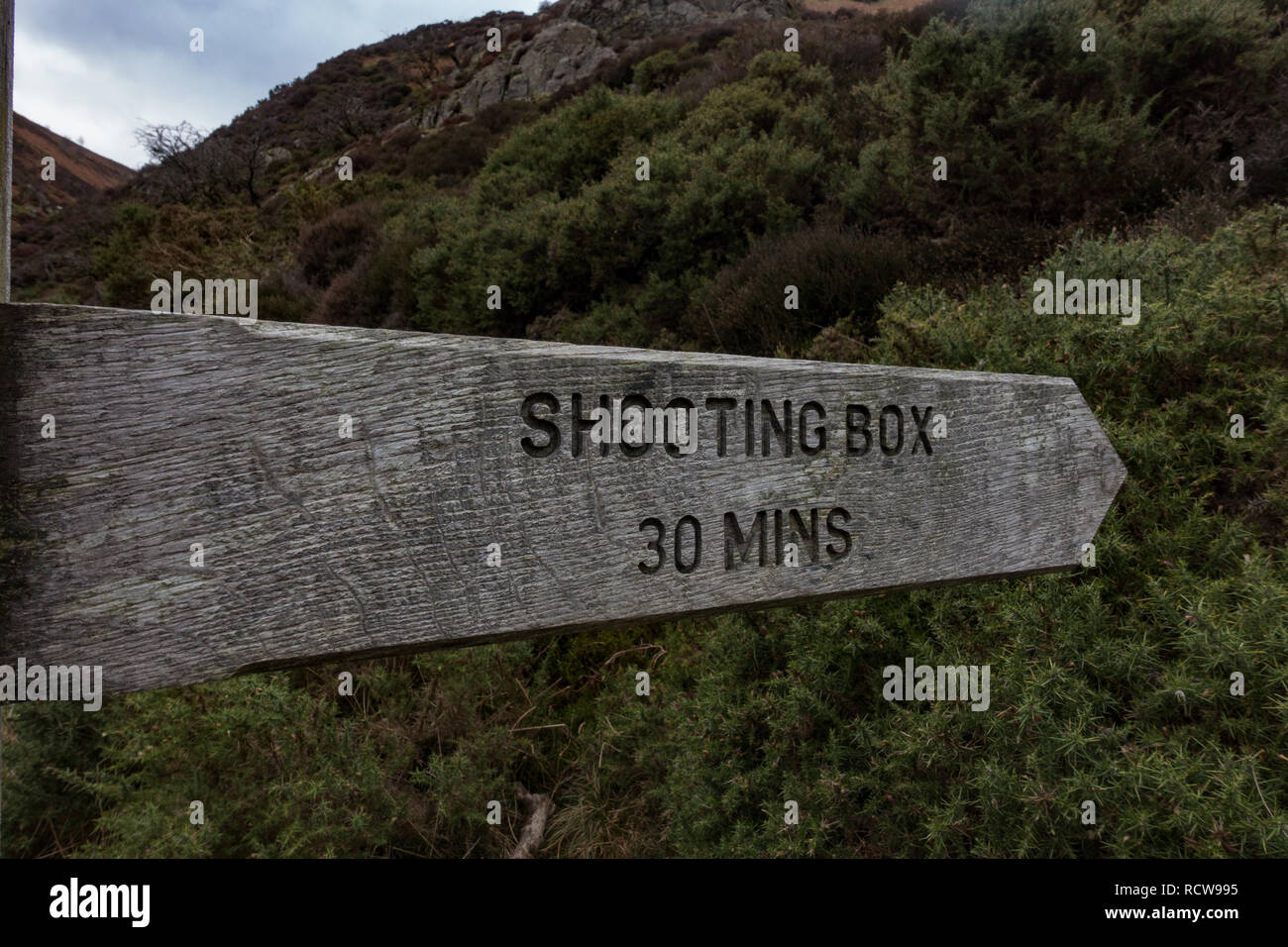 Footpath Sign. Carding Mill Valley. Long Mynd. Shropshire. British ...
