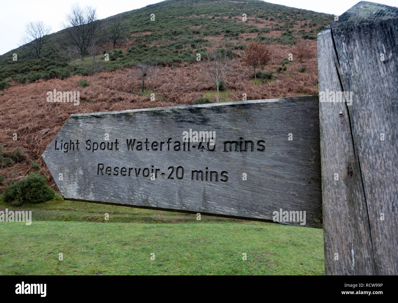 Footpath Sign. Carding Mill Valley. Long Mynd. Shropshire. British ...