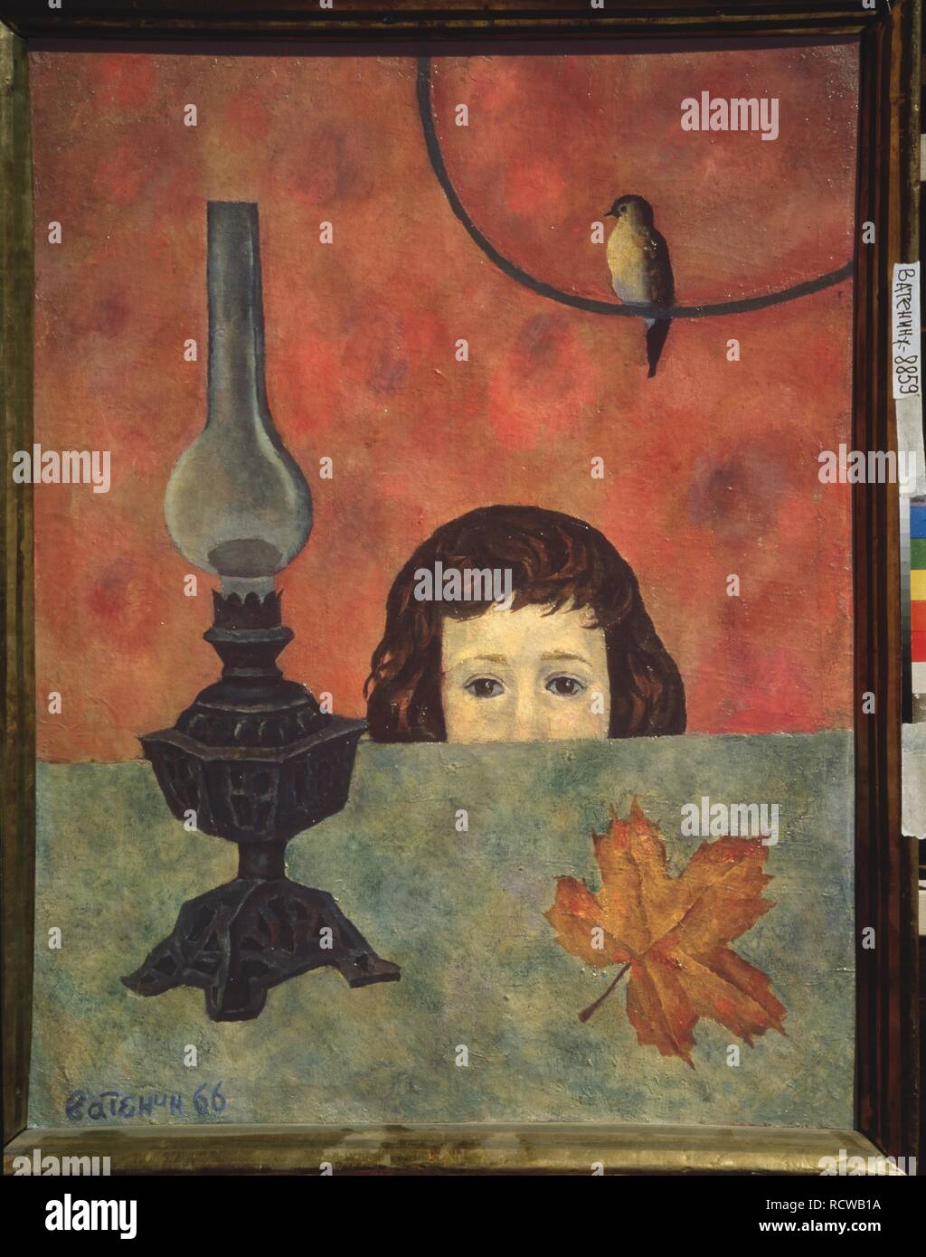 Girl, lamp and bird. Museum: State Russian Museum, St. Petersburg ...