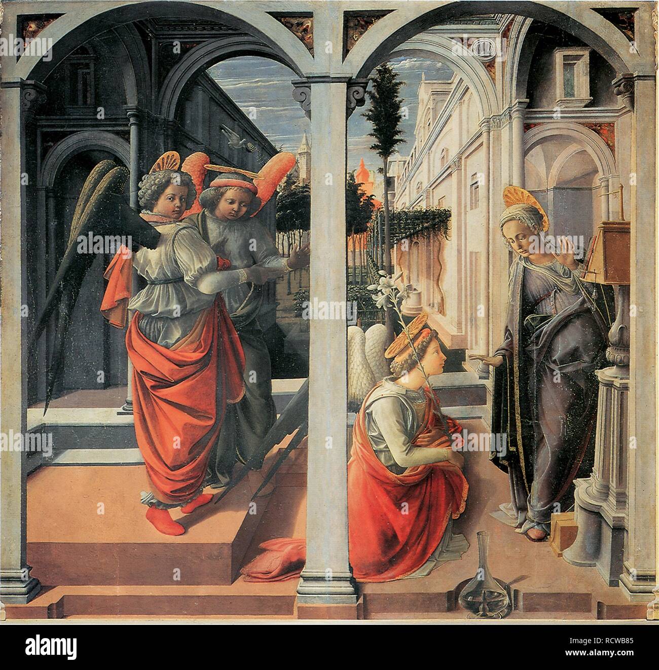 The Annunciation. Museum: Basilica di San Lorenzo, Florence. Author: LIPPI, FRA FILIPPO Stock ...