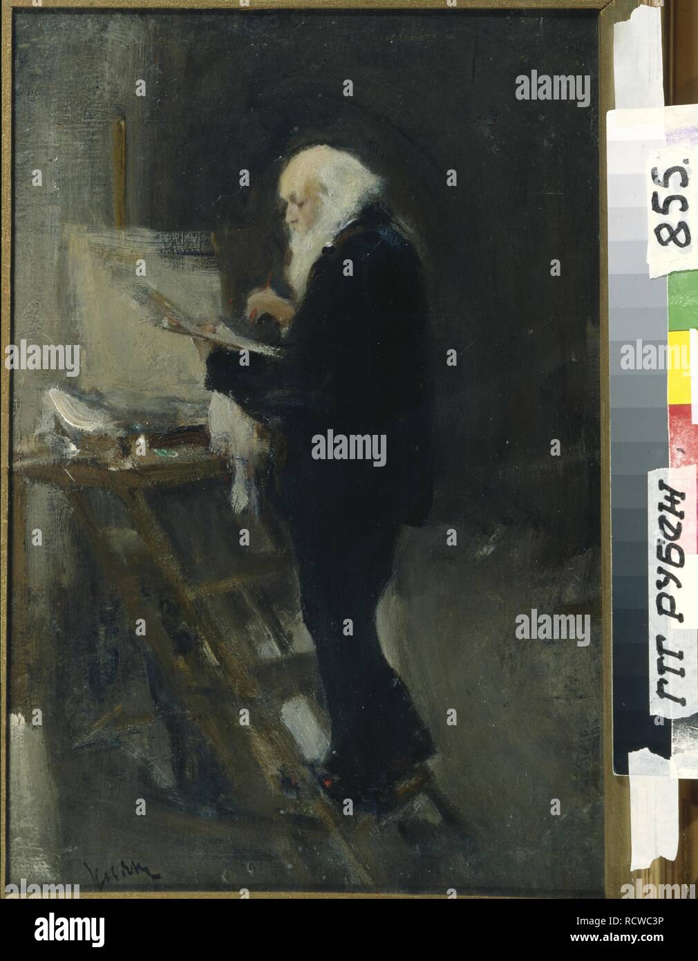 The painter Nikolai Ge (1831-1894) at work. Museum: State Tretyakov ...