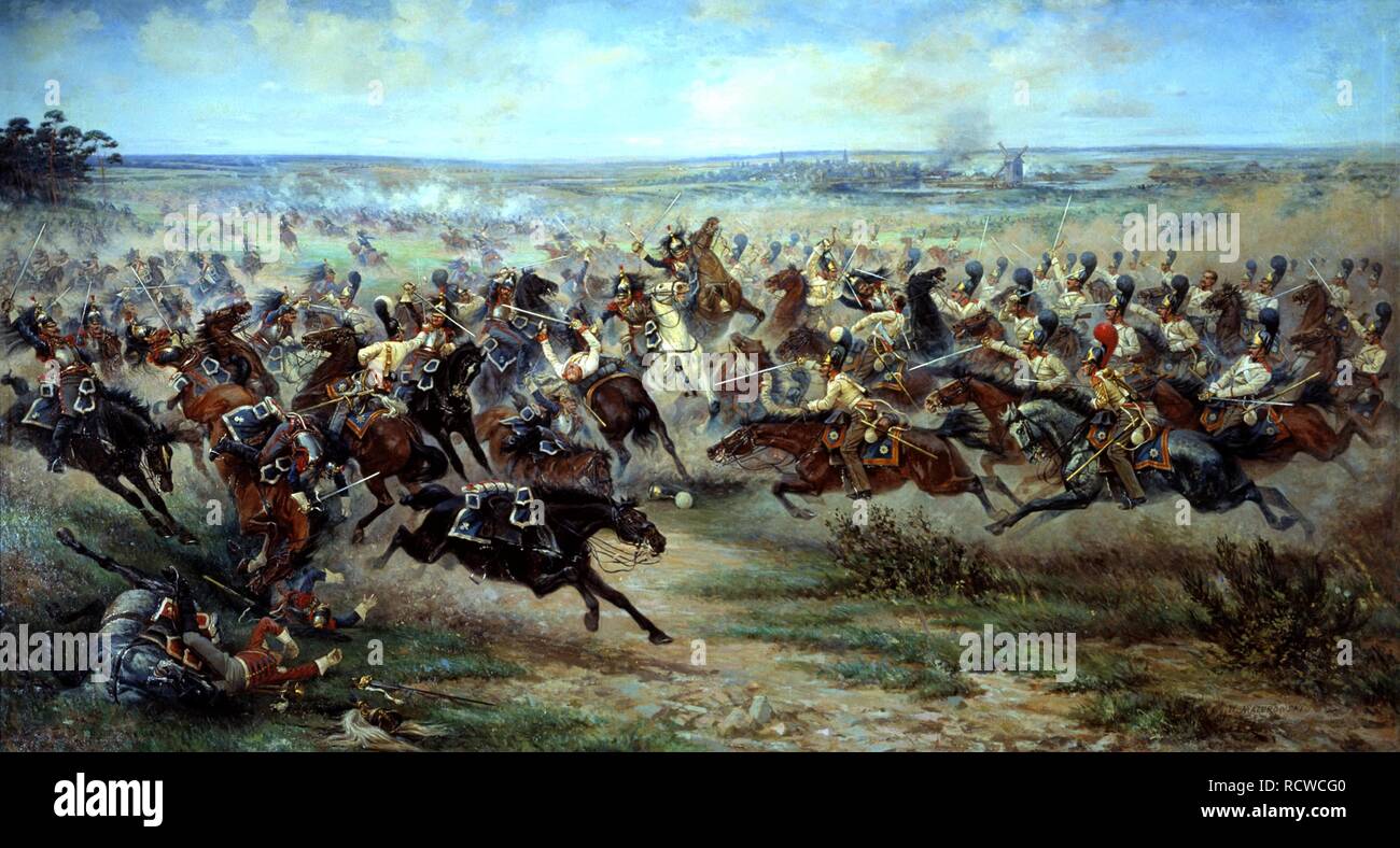 The Battle of Friedland. A Charge of the Russian Leib Guard on 14 June ...