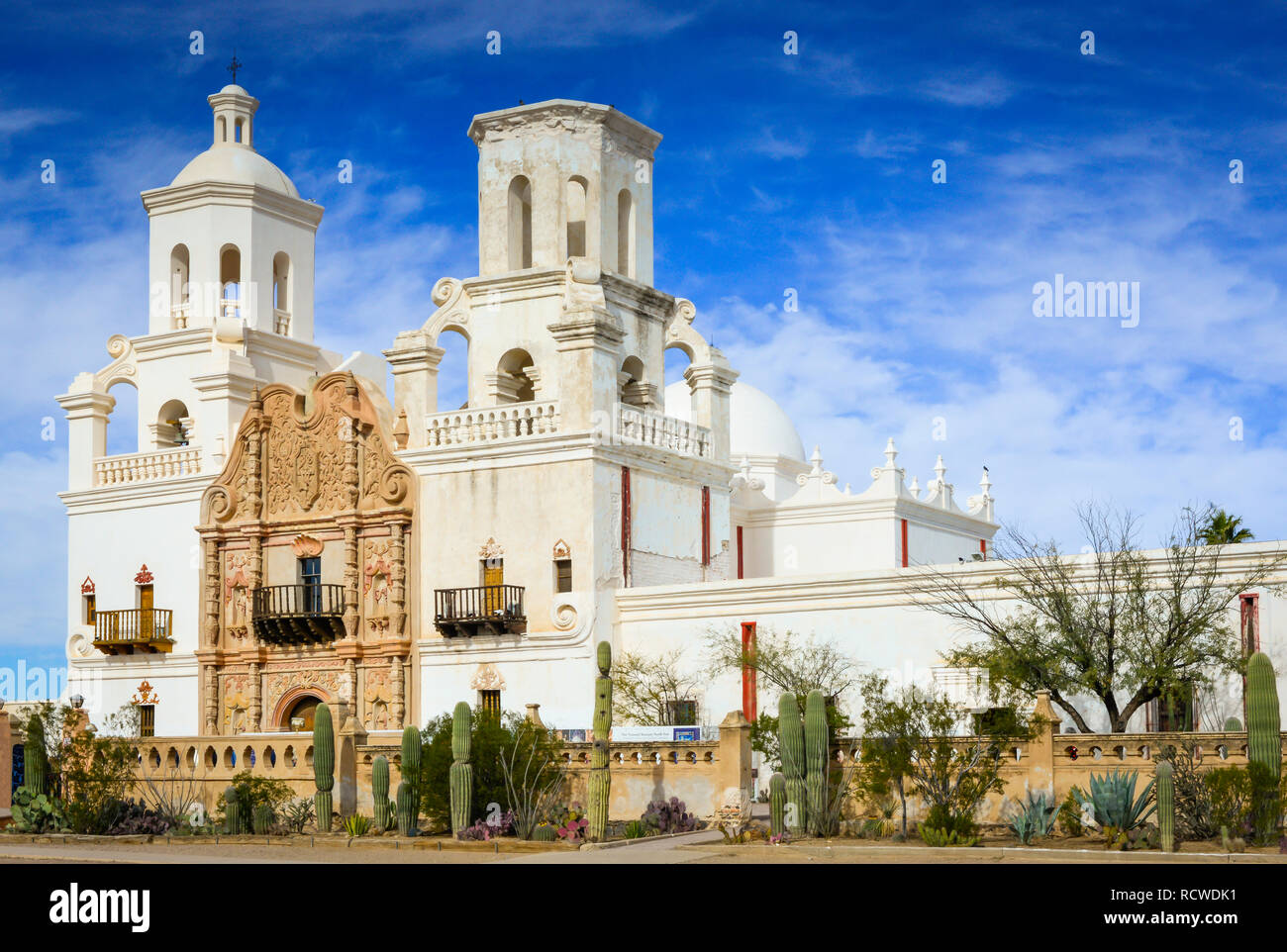 the historical Mission San Xavier del Bac, a Spanish Catholic Mission ...