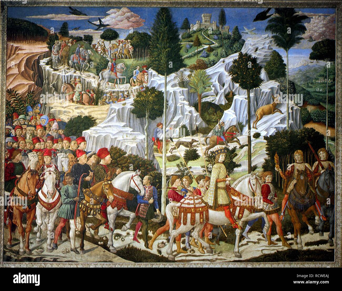 Three Wise Men. Procession of the Magus Caspar (Fresco from the Magi ...