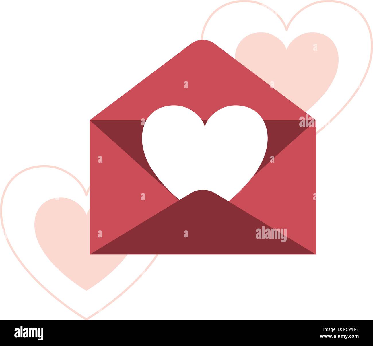 letter with heart message isolated icon Stock Vector Image & Art - Alamy