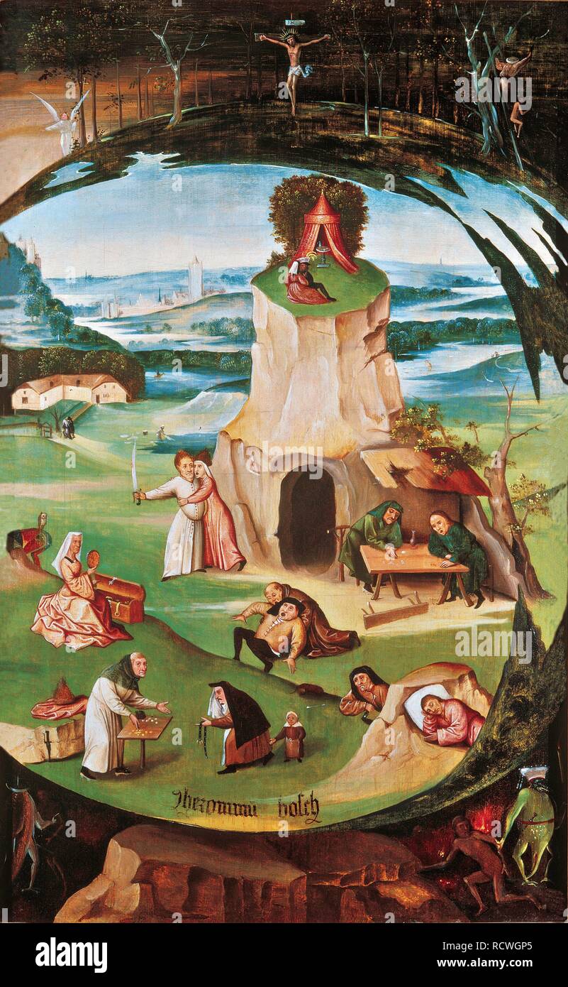 The Seven Deadly Sins. Museum: Geneva Fine Arts Foundation. Author: BOSCH, HIERONYMUS Stock ...