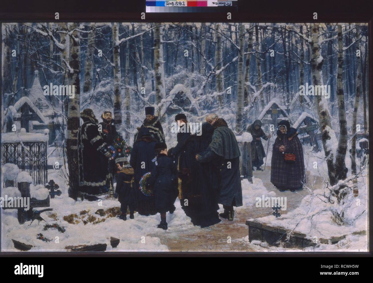 Funeral service on the cemetery. Museum: State Tretyakov Gallery ...