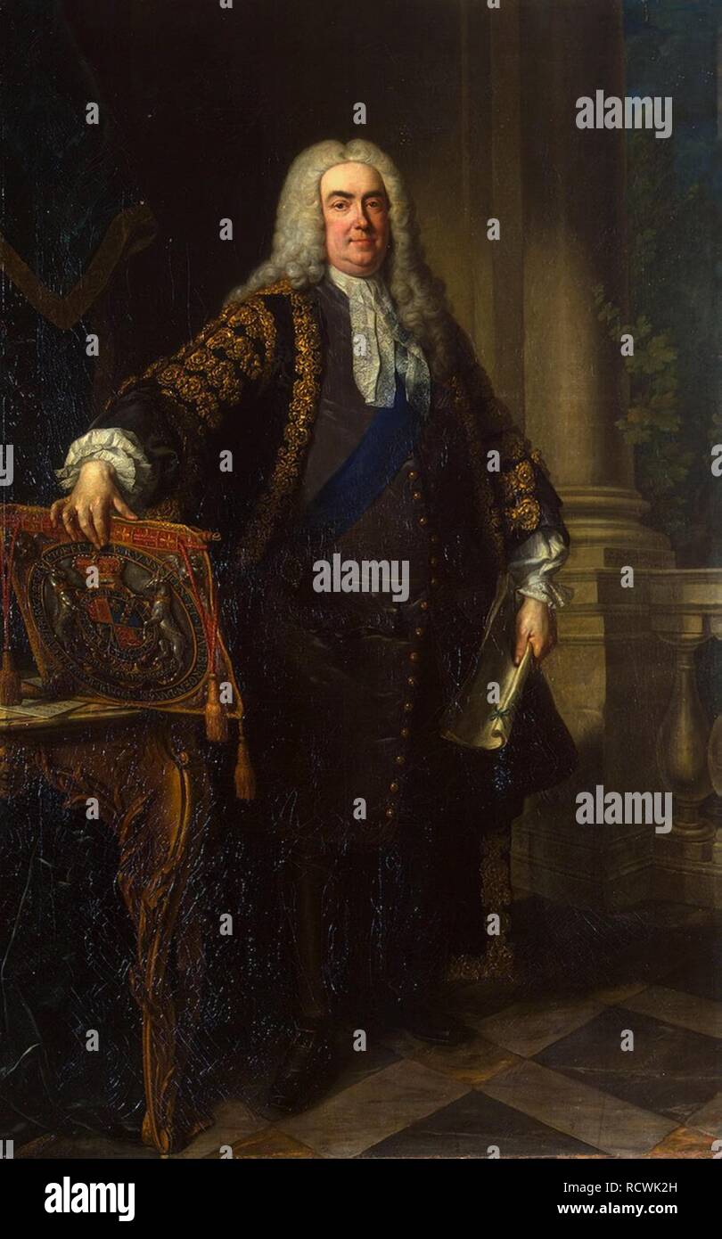 Portrait of Sir Robert Walpole, 1st Earl of Orford (1676-1745), the ...