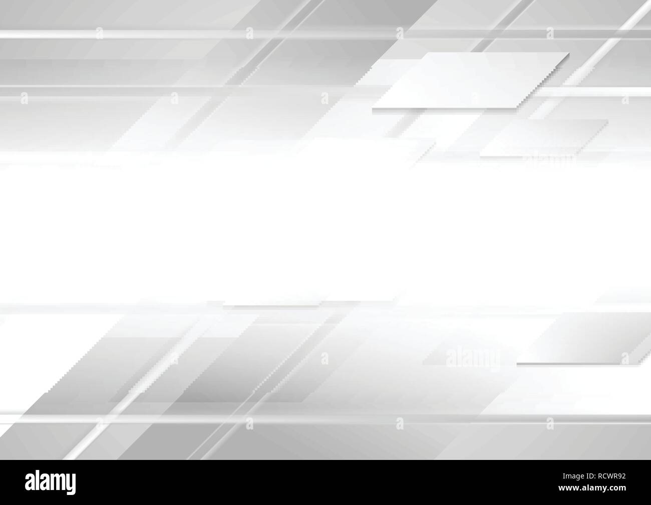 Abstract hi-tech geometric grey and white background. Technology style ...