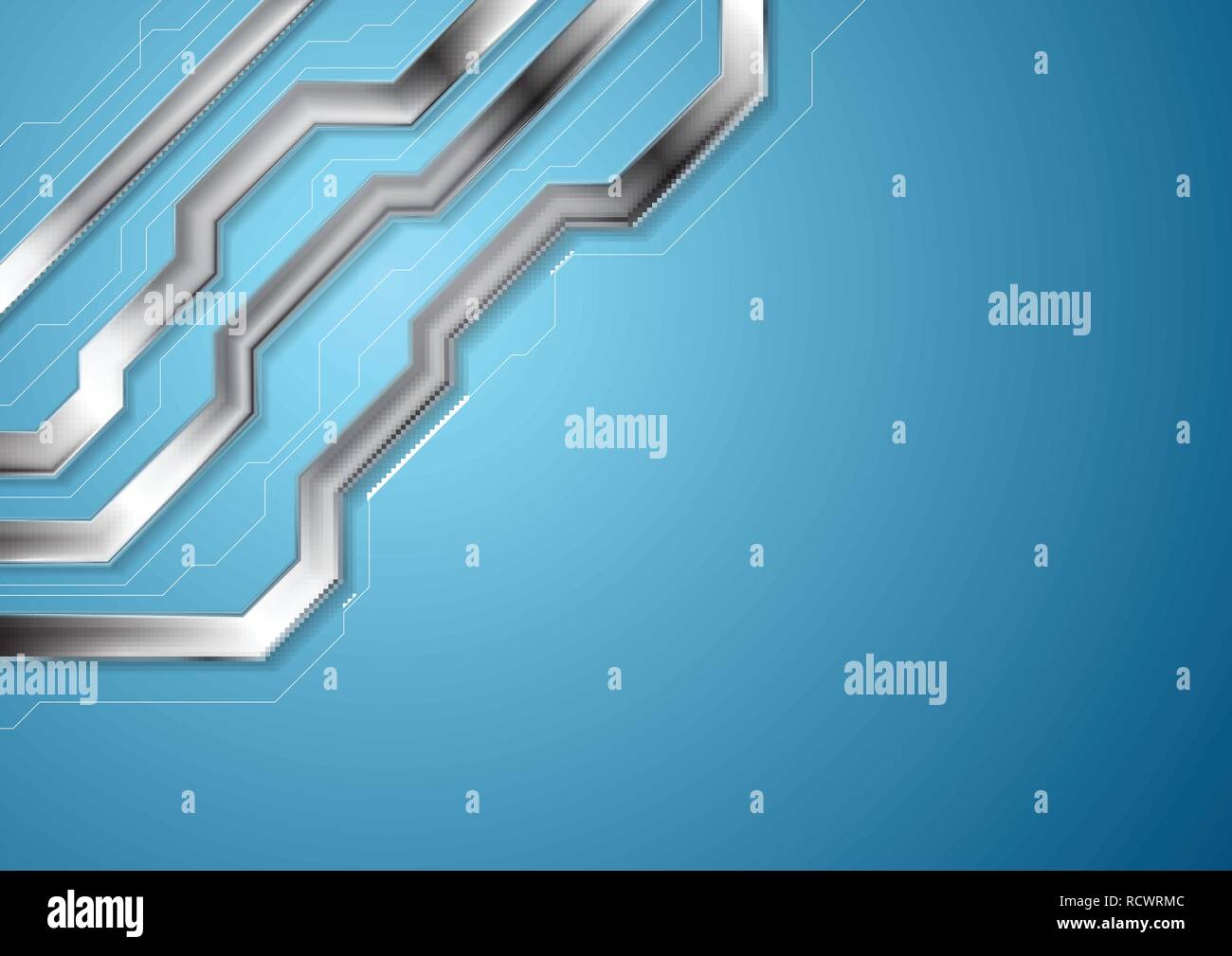 Silver metal stripes on blue background. Vector illustration Stock ...