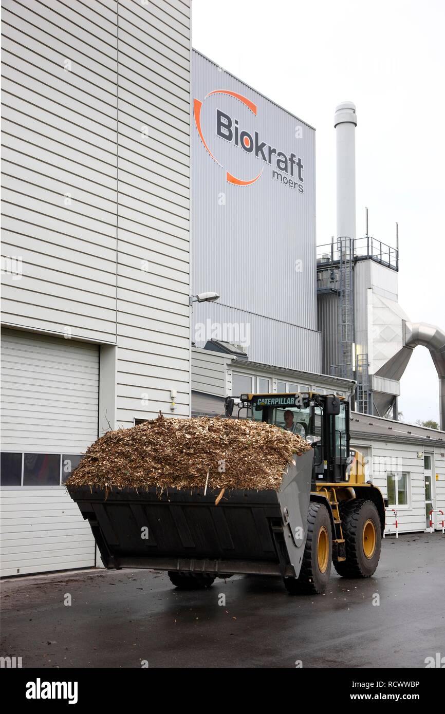 Fuel bunker, from here wood chips are transported to the boiler of the ...