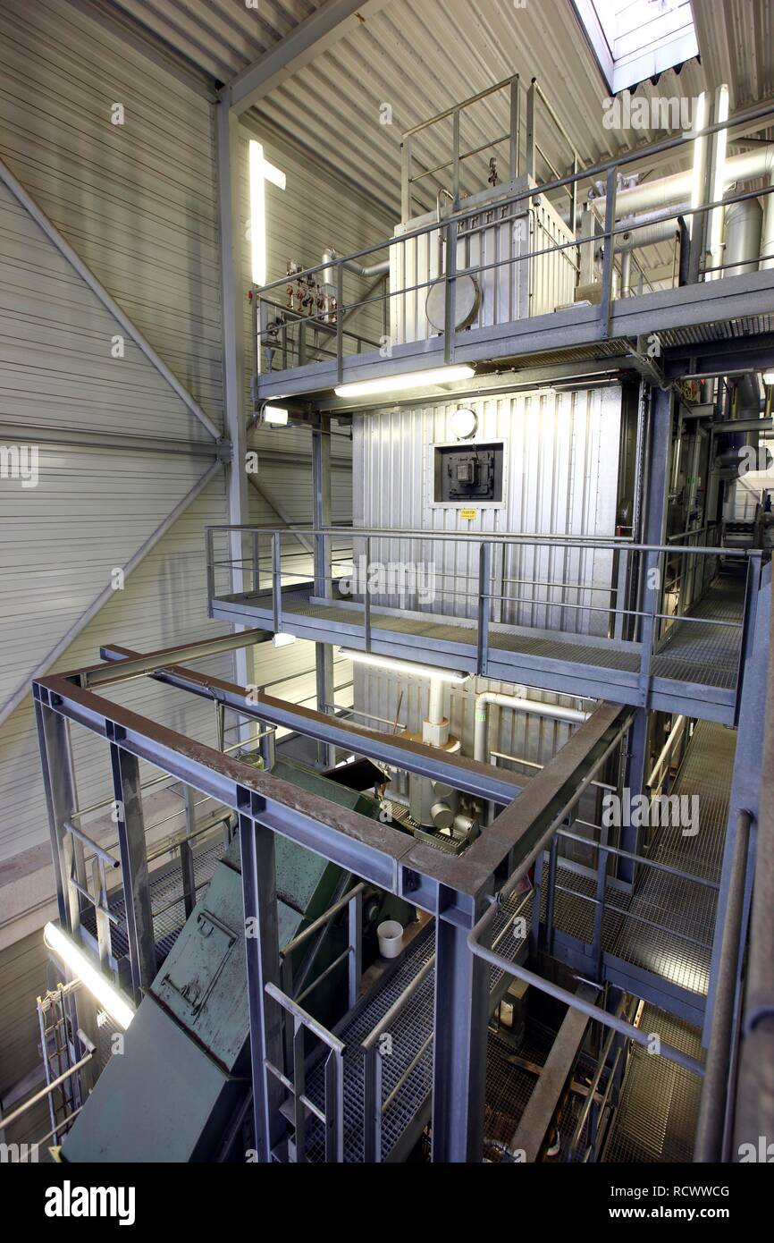 Boiler house of a biomass co-generation plant, combined heat and power ...